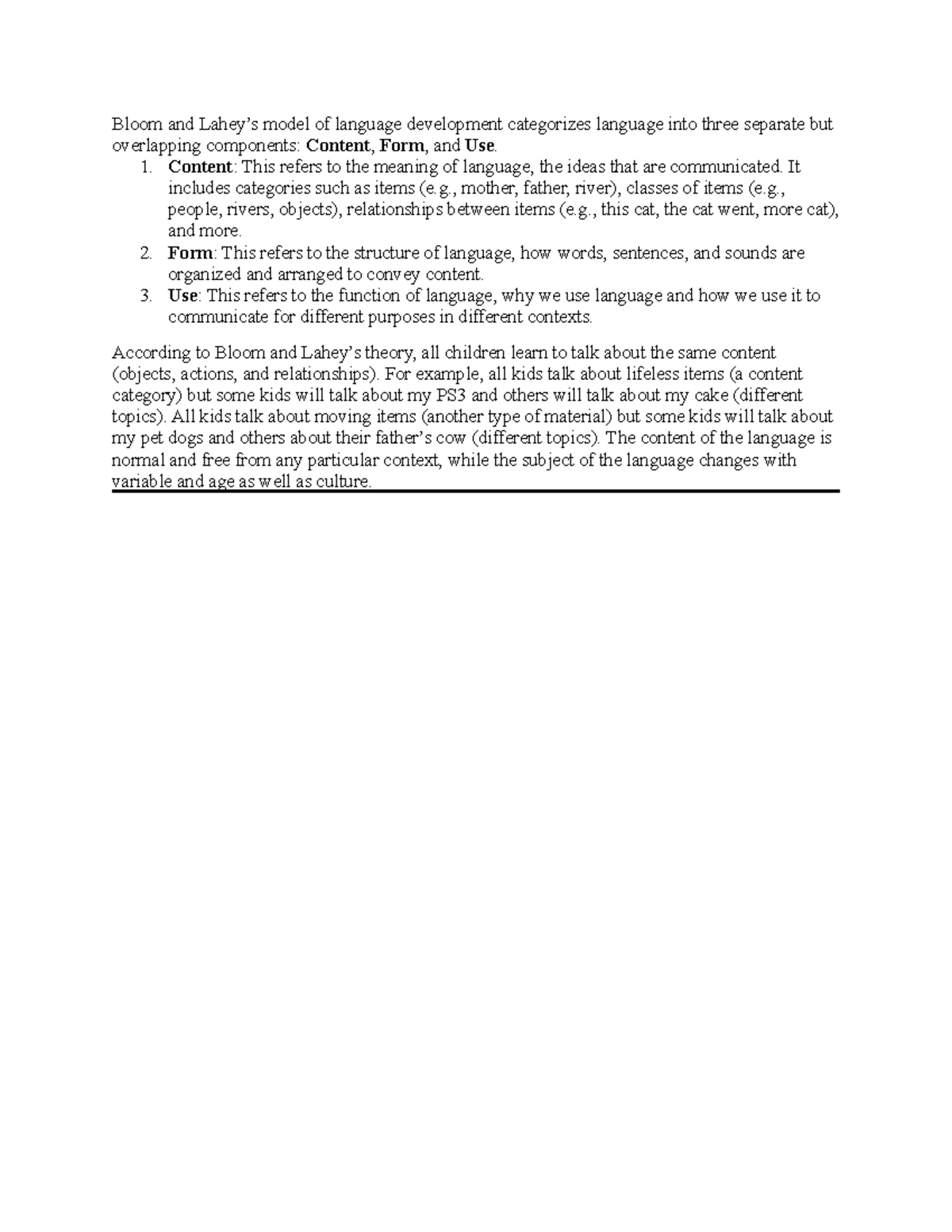 Bloom and Lahey - Quick Summary of Form Content and Use - Bloom and ...