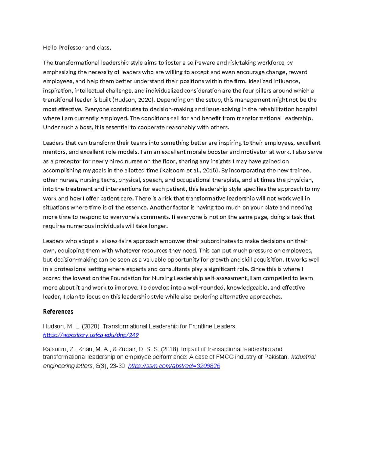 Transformational leadership - Idealized influence, inspiration ...