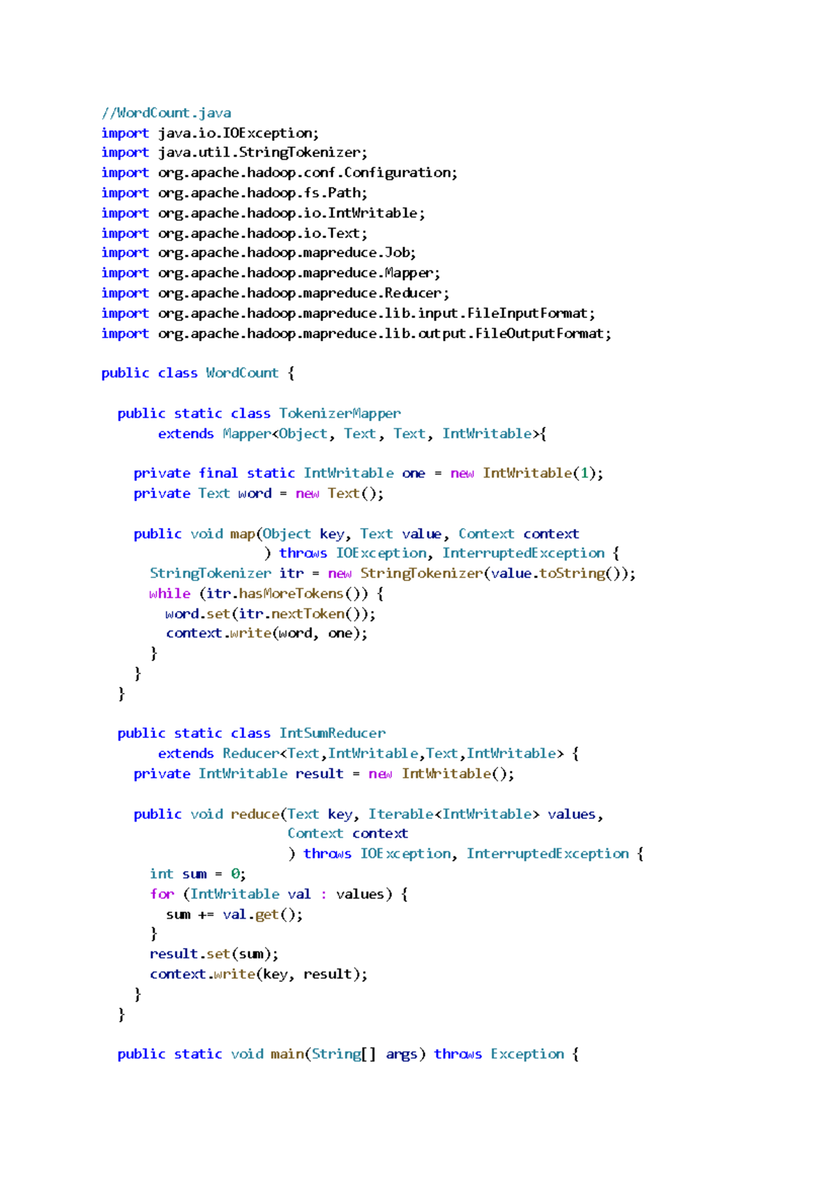 Dsbda A11 Output - WordCount import java.io; import java.util; import org.apache.hadoop.conf ...