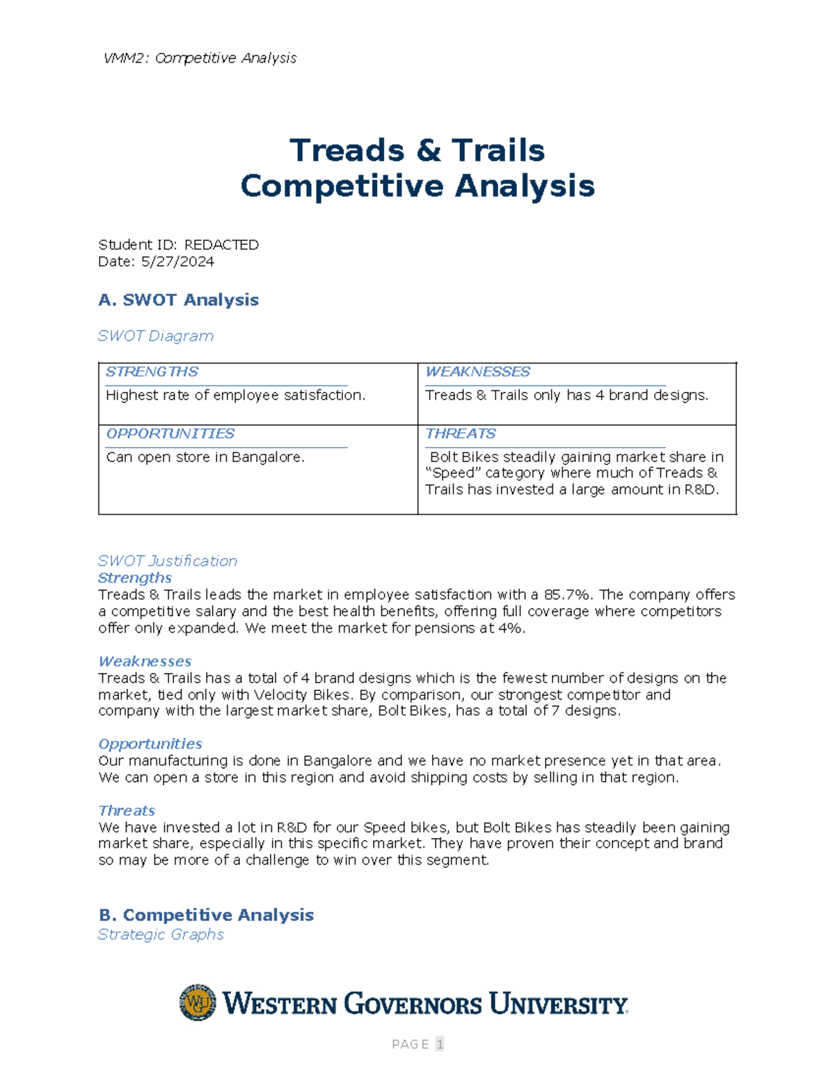 D361 Task 2 - VMM2: Competitive Analysis Treads & Trails Competitive ...