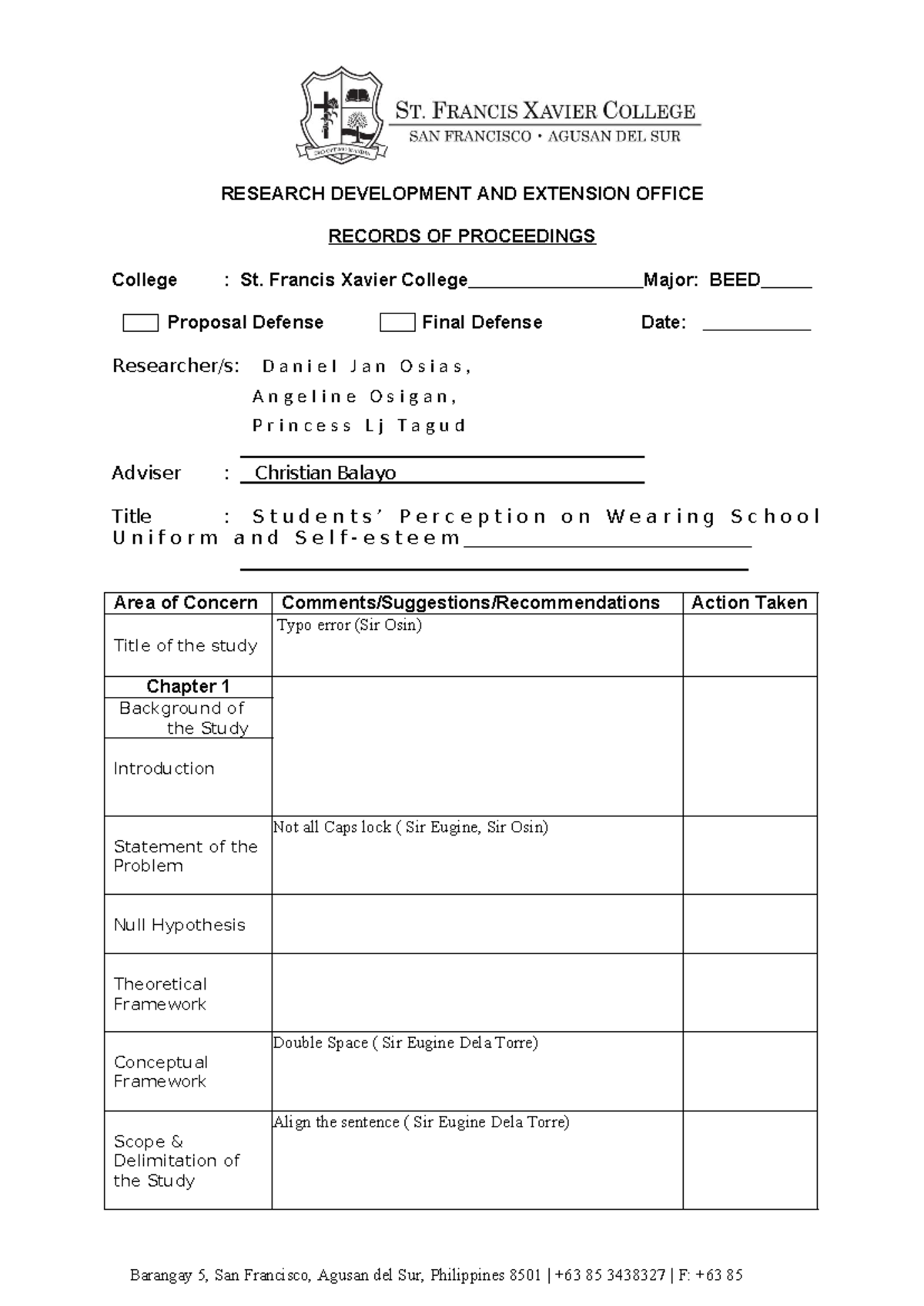 Minutes-OF-THE- Proposal- Defense- Quantitative (1) - Barangay 5, San ...