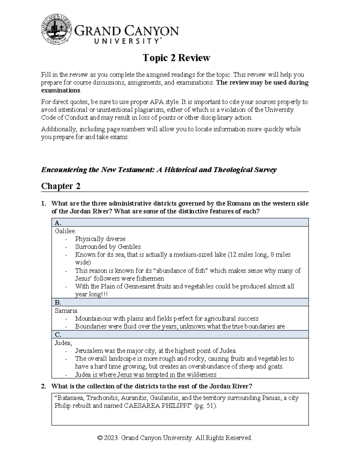 Topic Two Review - Topic 2 Review Fill in the review as you complete ...