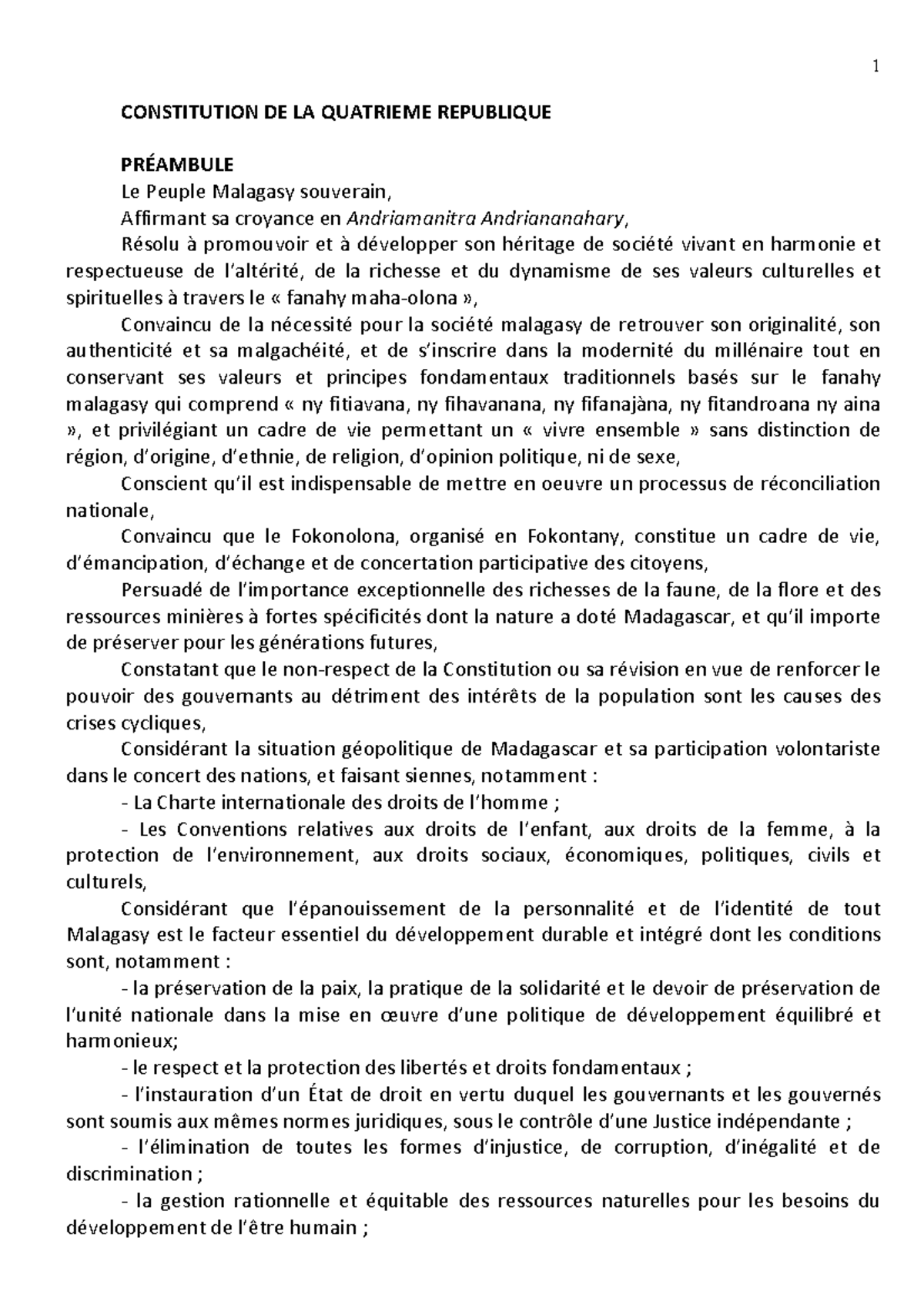 Constitution-IV - Constitution de la 4ème république - CONSTITUTION DE ...