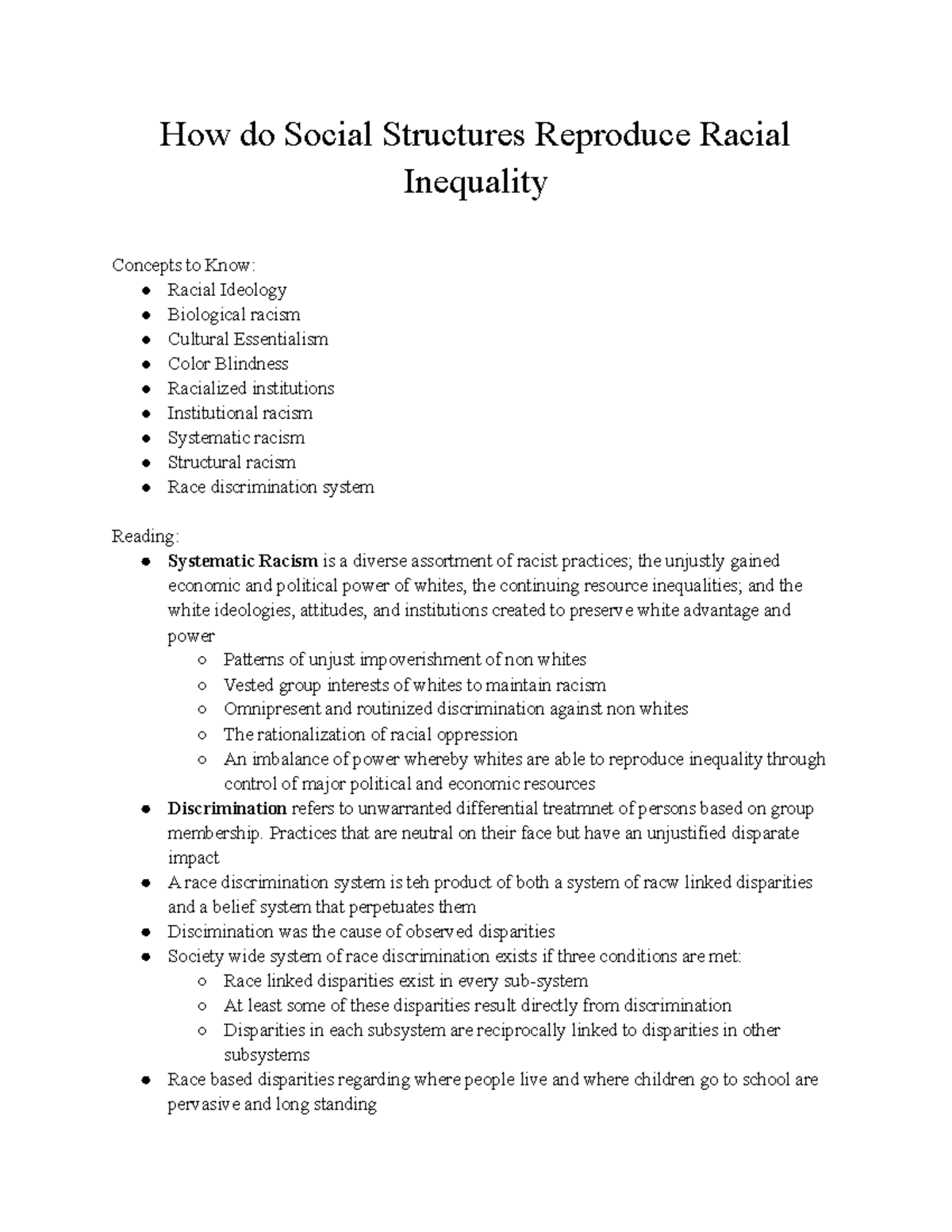 Lecture 13 How do Social Strucutres Reproduce Racial Inequailty - How ...