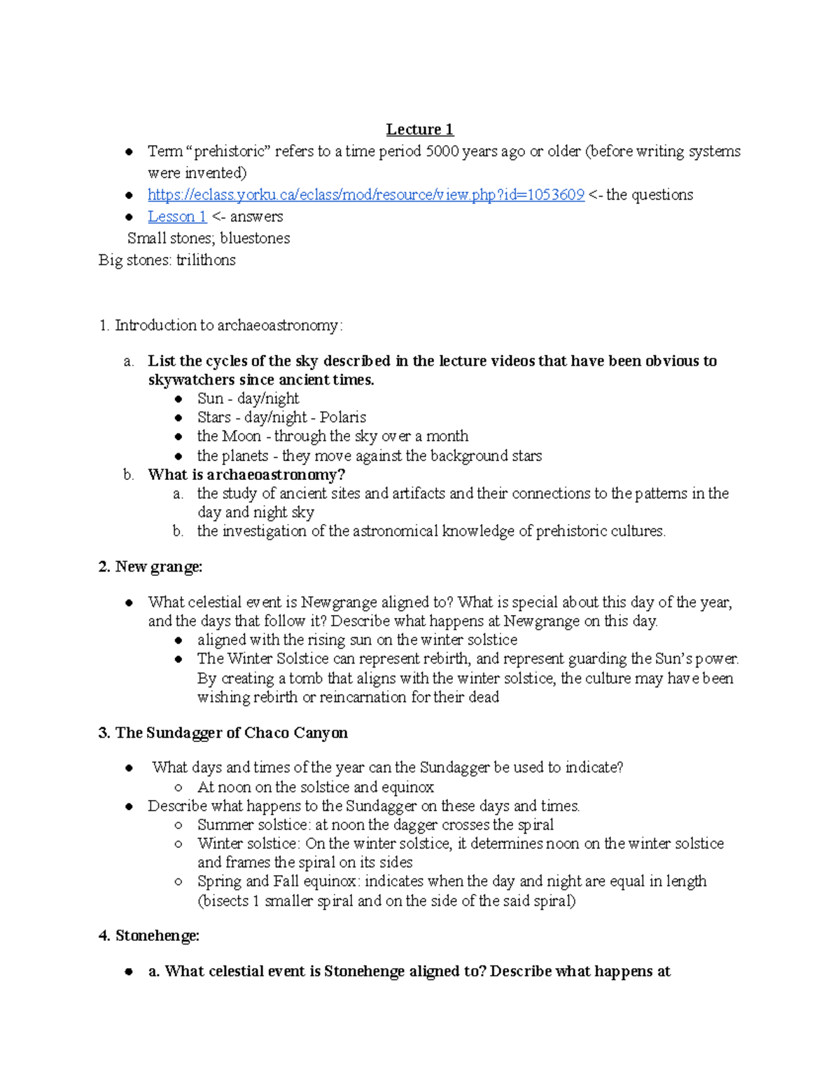 NATS 1745 lesson 1 lecture notes - Lecture 1 Term “prehistoric” refers ...