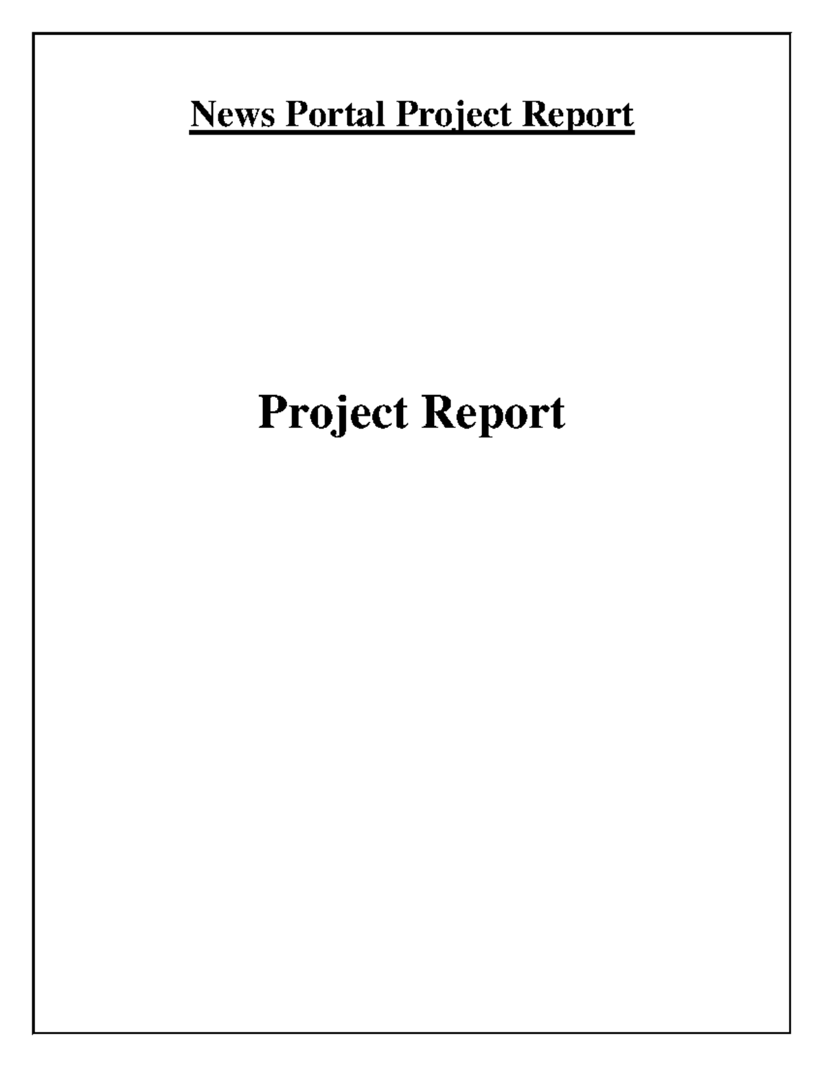 Pdfcoffee - Okay - News Portal Project Report Project Report Index Introduction Programming ...