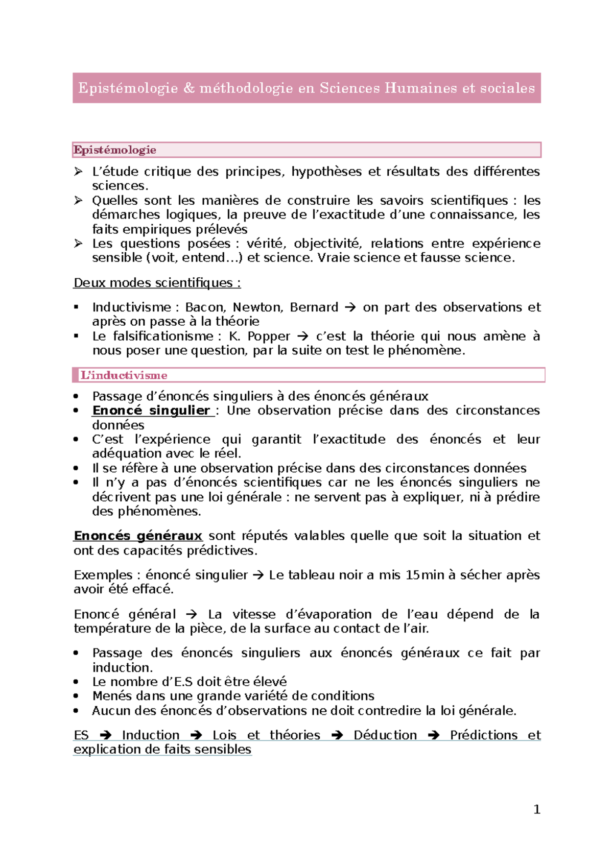 Epistémologie - Aide à la construction d'un mémoire avec la définition ...