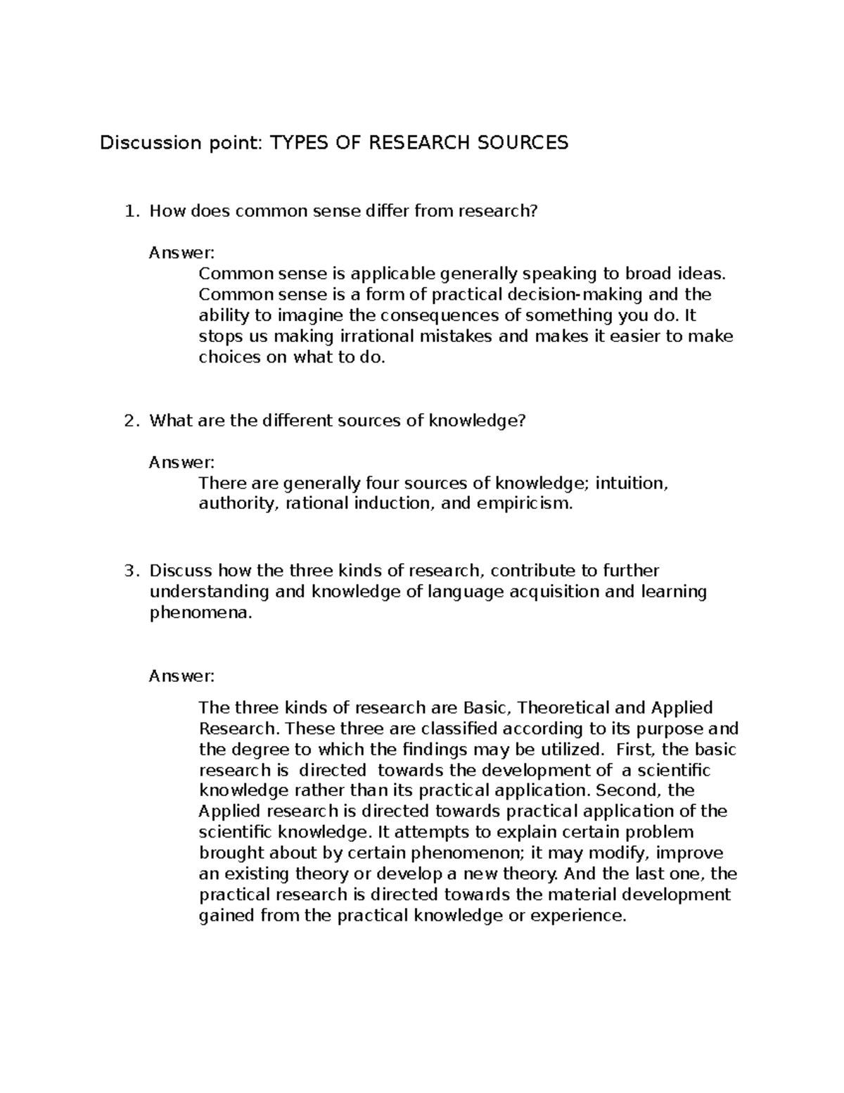 (PART 1) Discussion Points MC ELT 8 - Discussion point: TYPES OF ...