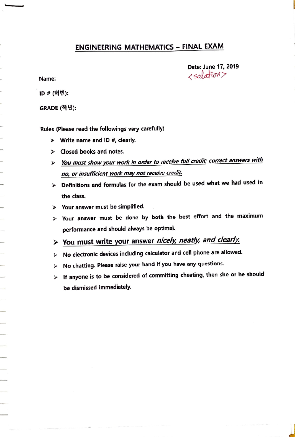 EM-Final-19 - em final - . ENGINEERING MATHEMATICS- FINAL EXAM Name ...