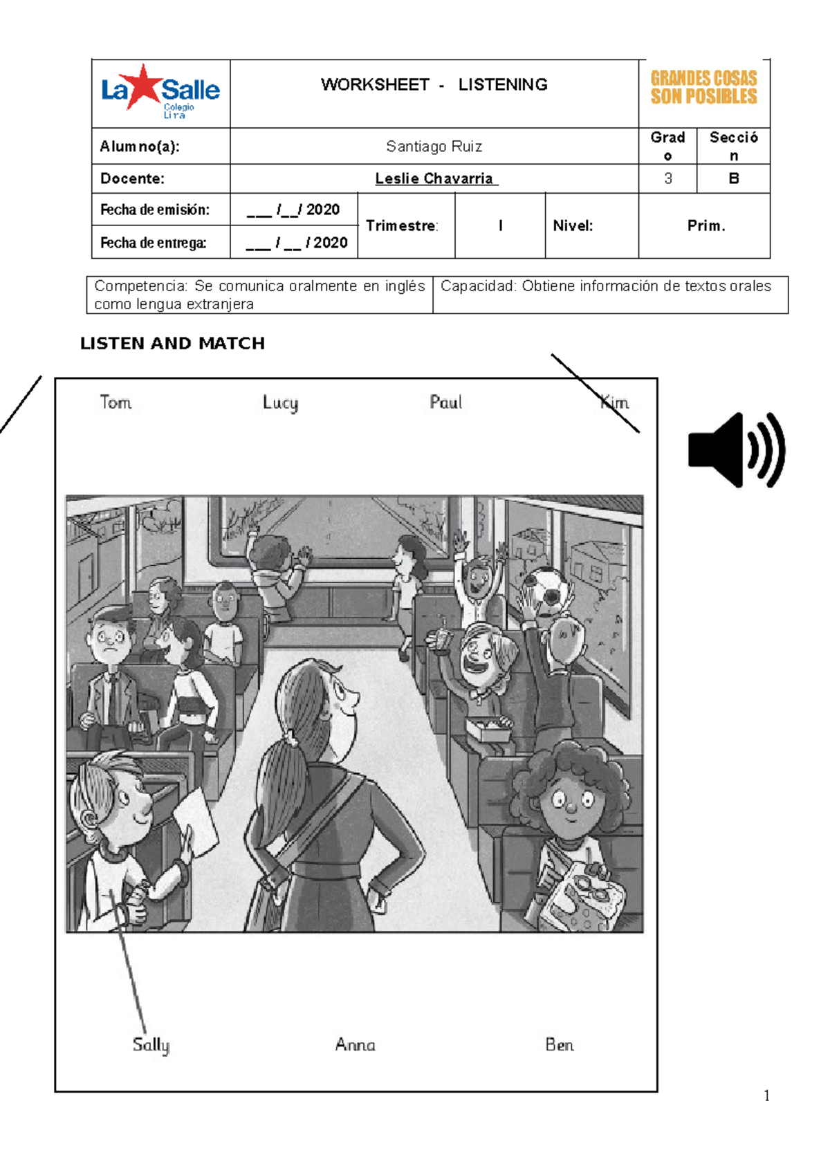 Listening AND Reading 3° Grade tarea mauriciofekpkee - SINU-153 ...