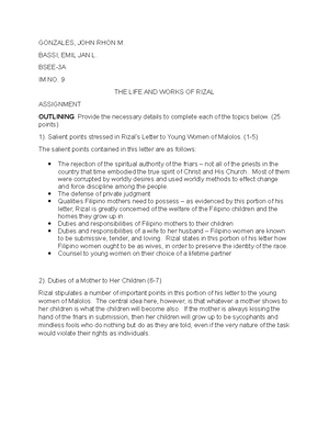 Life Of Rizal Activity 2 - Activity 2 – Compare and Contrast Direction ...