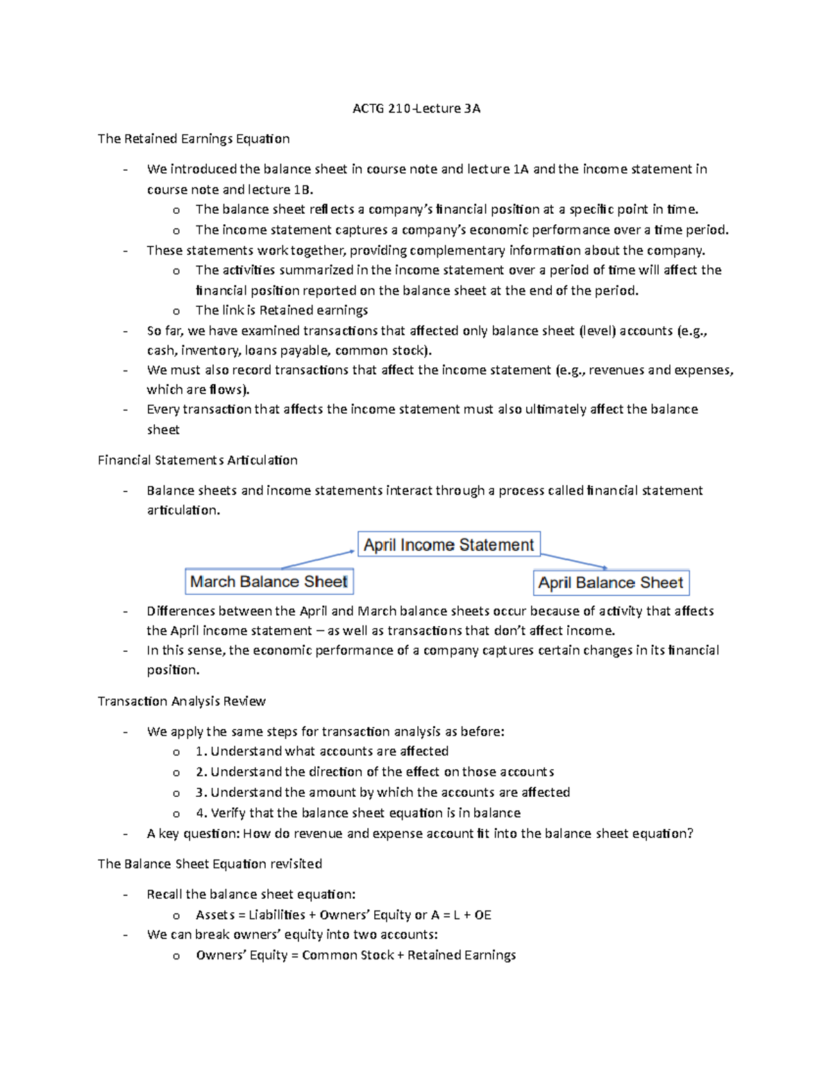 ACTG 210-Lecture 3A - Shirley Lui - ACTG 210-Lecture 3A The Retained ...