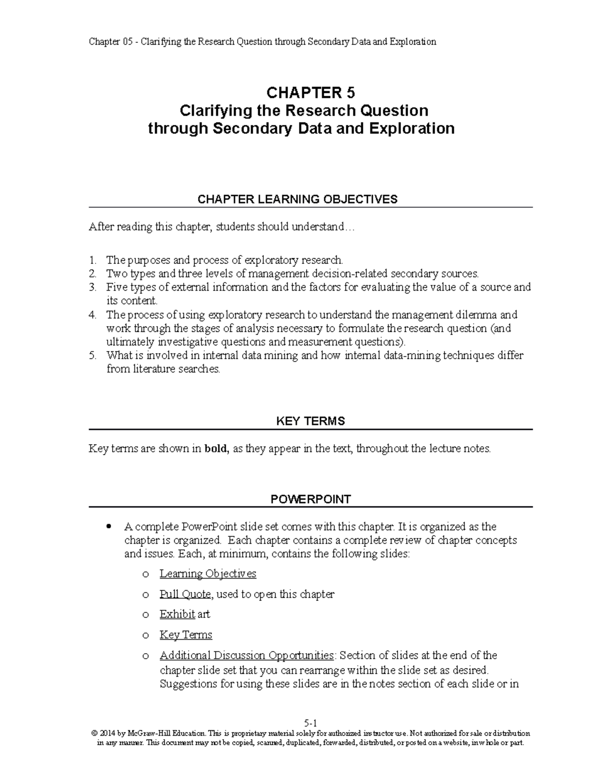 IMChap 005 - CHAPTER 5 Clarifying the Research Question through ...