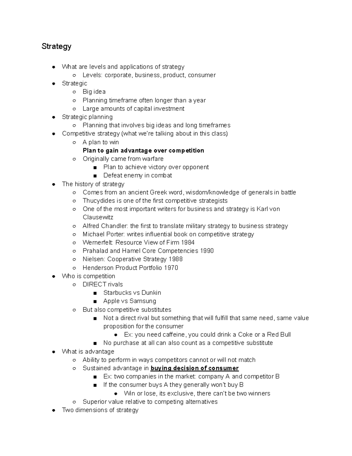 Strategy Lecture - Strategy What are levels and applications of ...