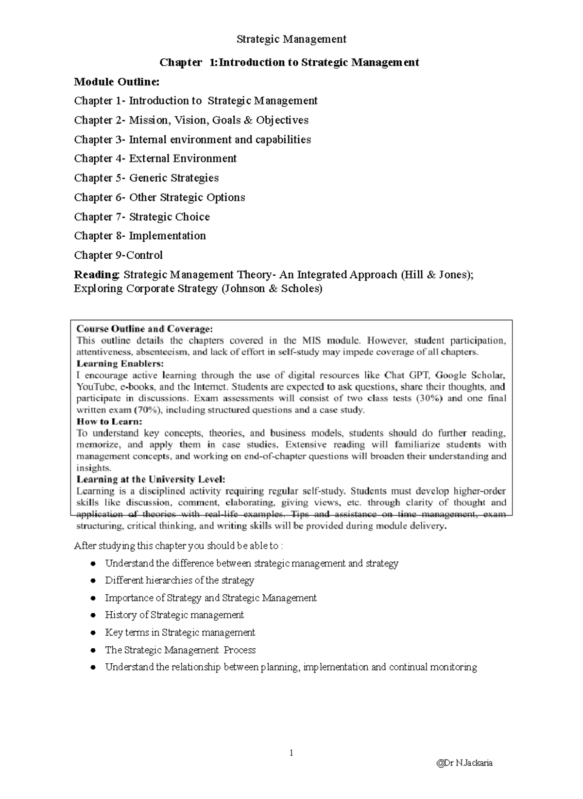 Chapter 1 SMgt - stategic management - Chapter 1:Introduction to ...