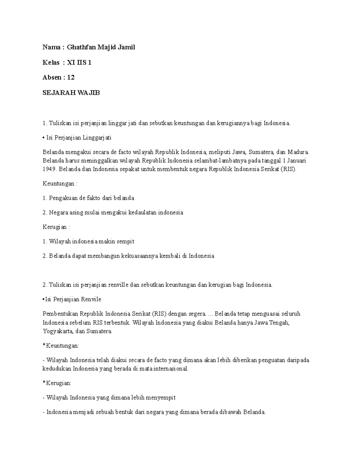 Tugas Sejarah Wajib 6 - Nama : Ghathfan Majid Jamil Kelas : XI IIS 1 ...