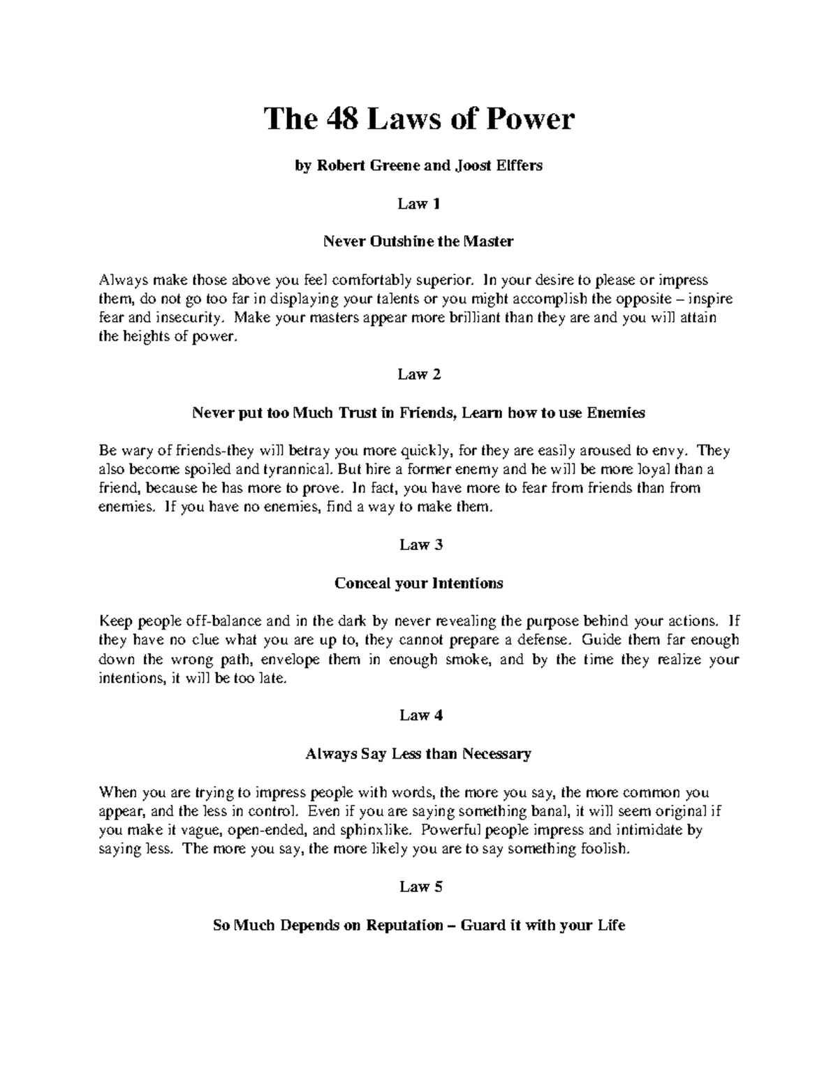The 48 Laws of Power - WARNING DO NOT OPEN OR DOWNLOAD THE FILE - The ...