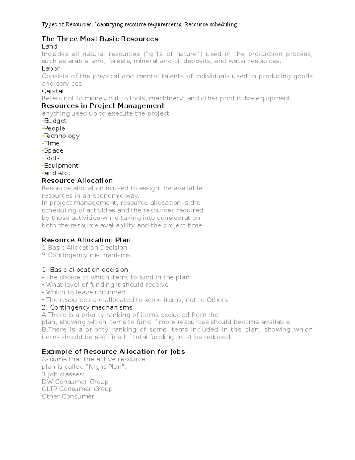 Types of Resources - hjjfj - Types of Resources, Identifying resource ...