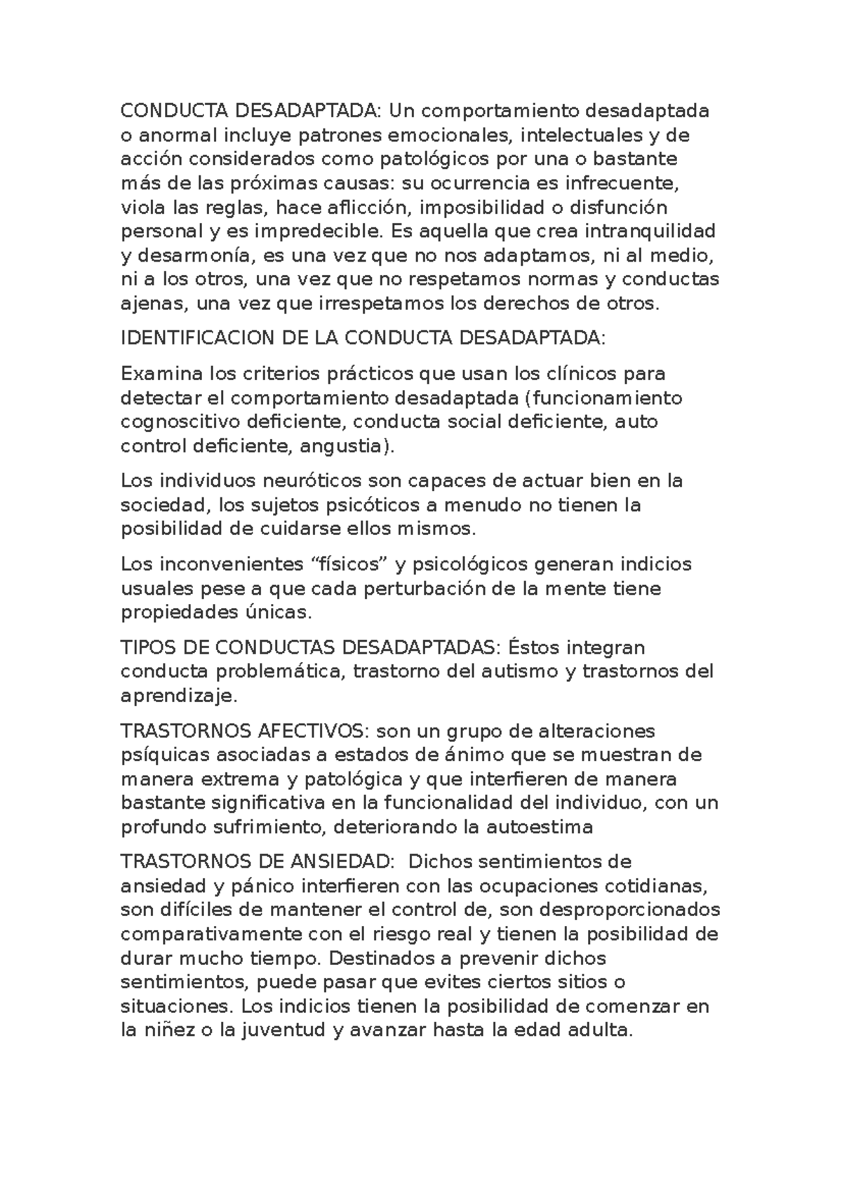 Conducta Desadaptada Programa DE Psicologia Social Y Comunitaria ...