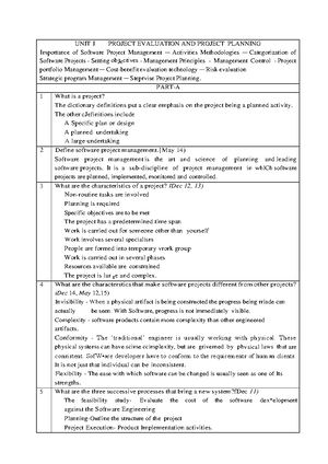 SPM UNIT 1 Notes - SOFTWARE PROJECT MANAGEMENT UNIT I - PROJECT ...