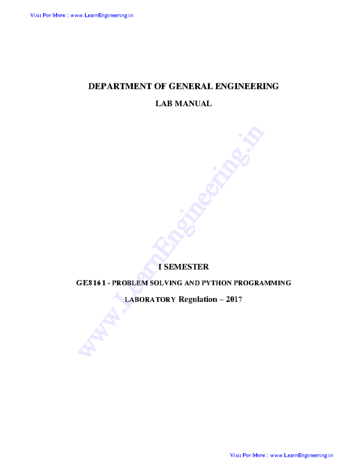 GE8161 - Problem Solving and Python Programming Laboratory- By Learn ...