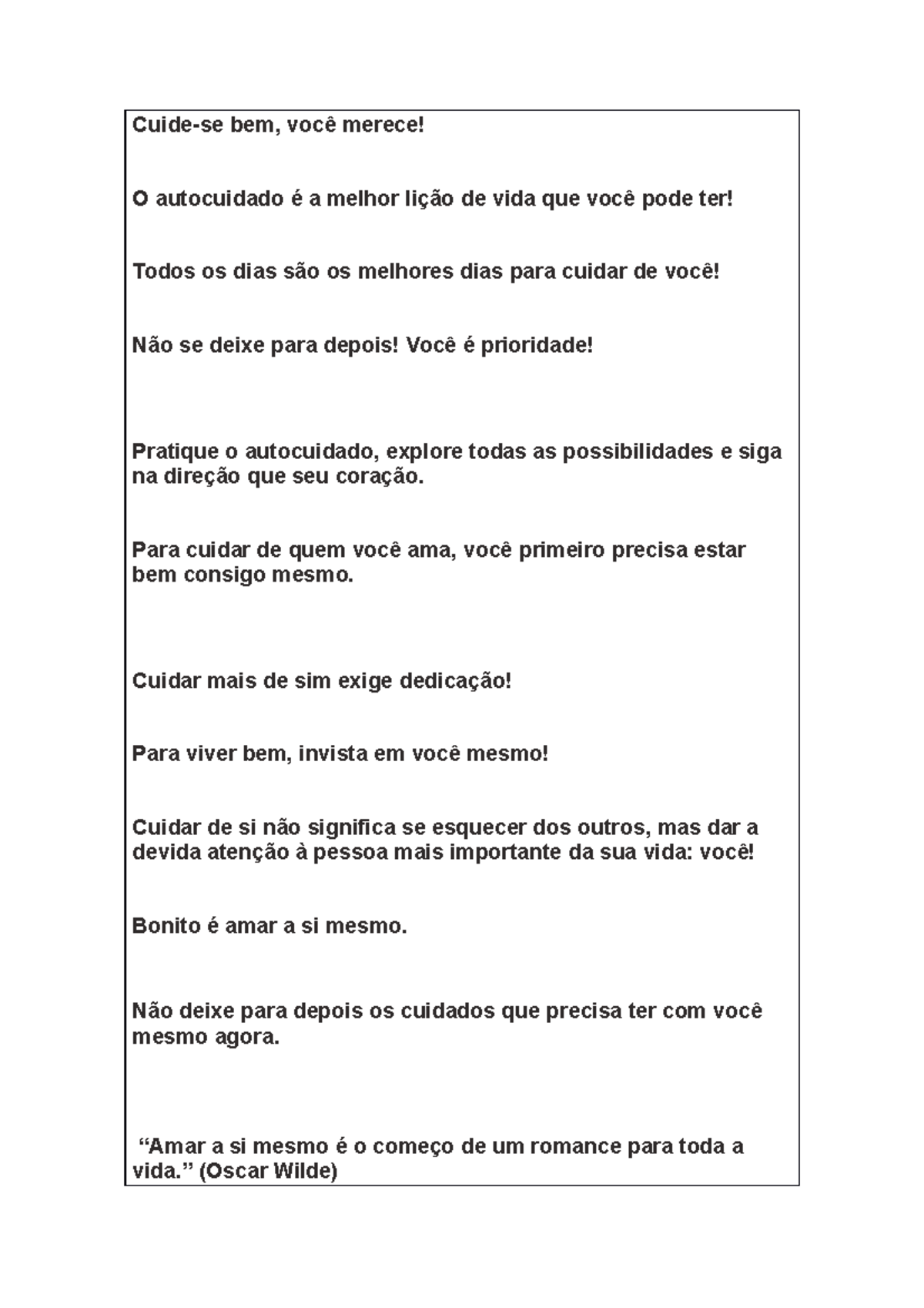Cuide - .... - Cuide-se bem, você merece! O autocuidado é a melhor ...