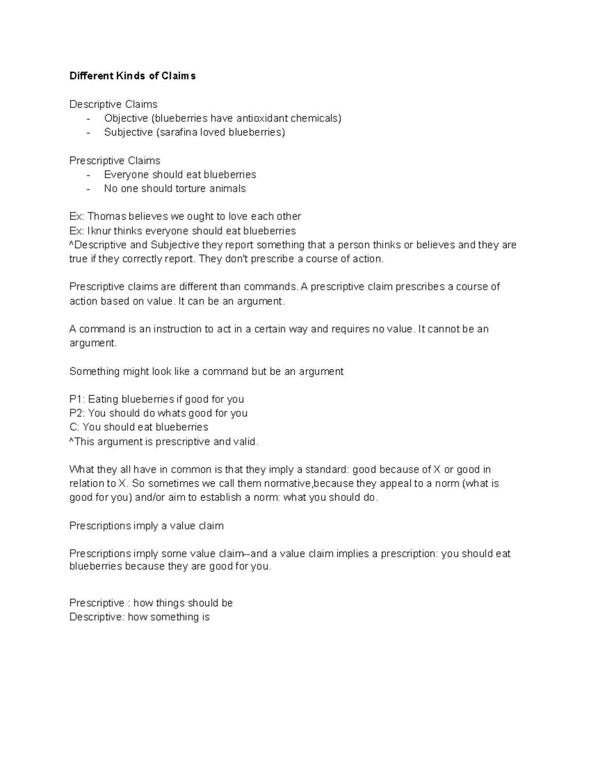 Critical Thinking Perscriptive Claims - Different Kinds of Claims ...