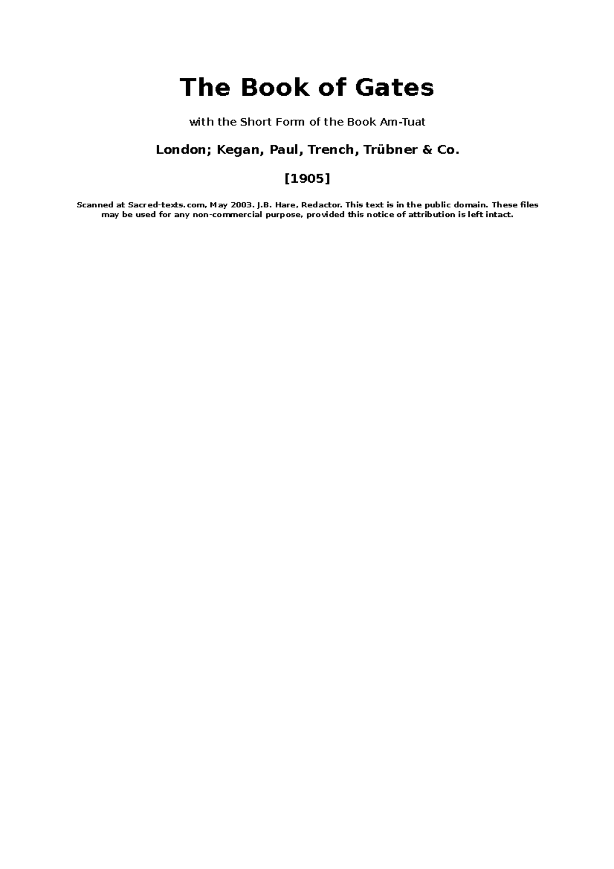 the book of gates - The Book of Gates with the Short Form of the Book ...