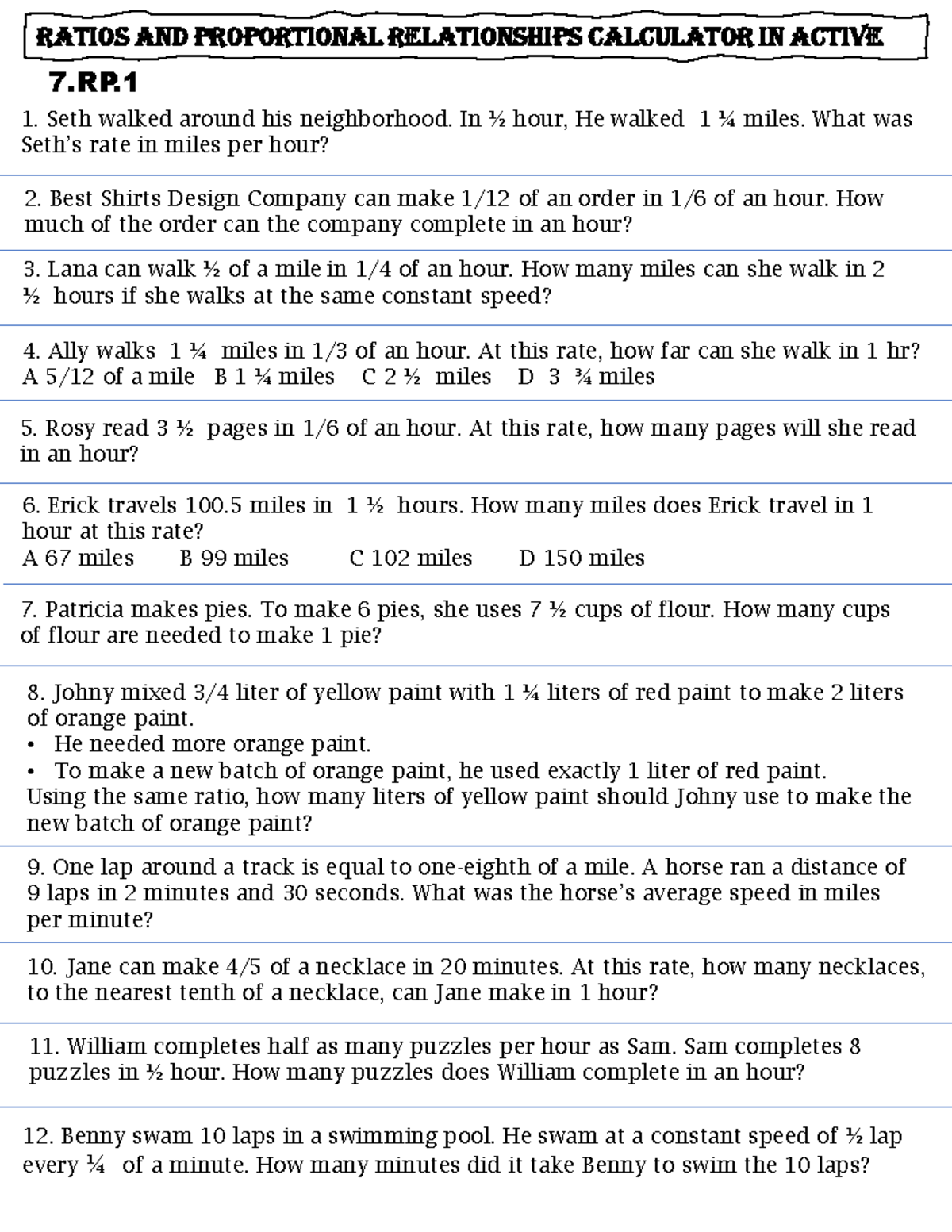 - EOG 2023 Ratios and PR 7.RP.1 CAL ACT and CAL Inact - Ratios and ...