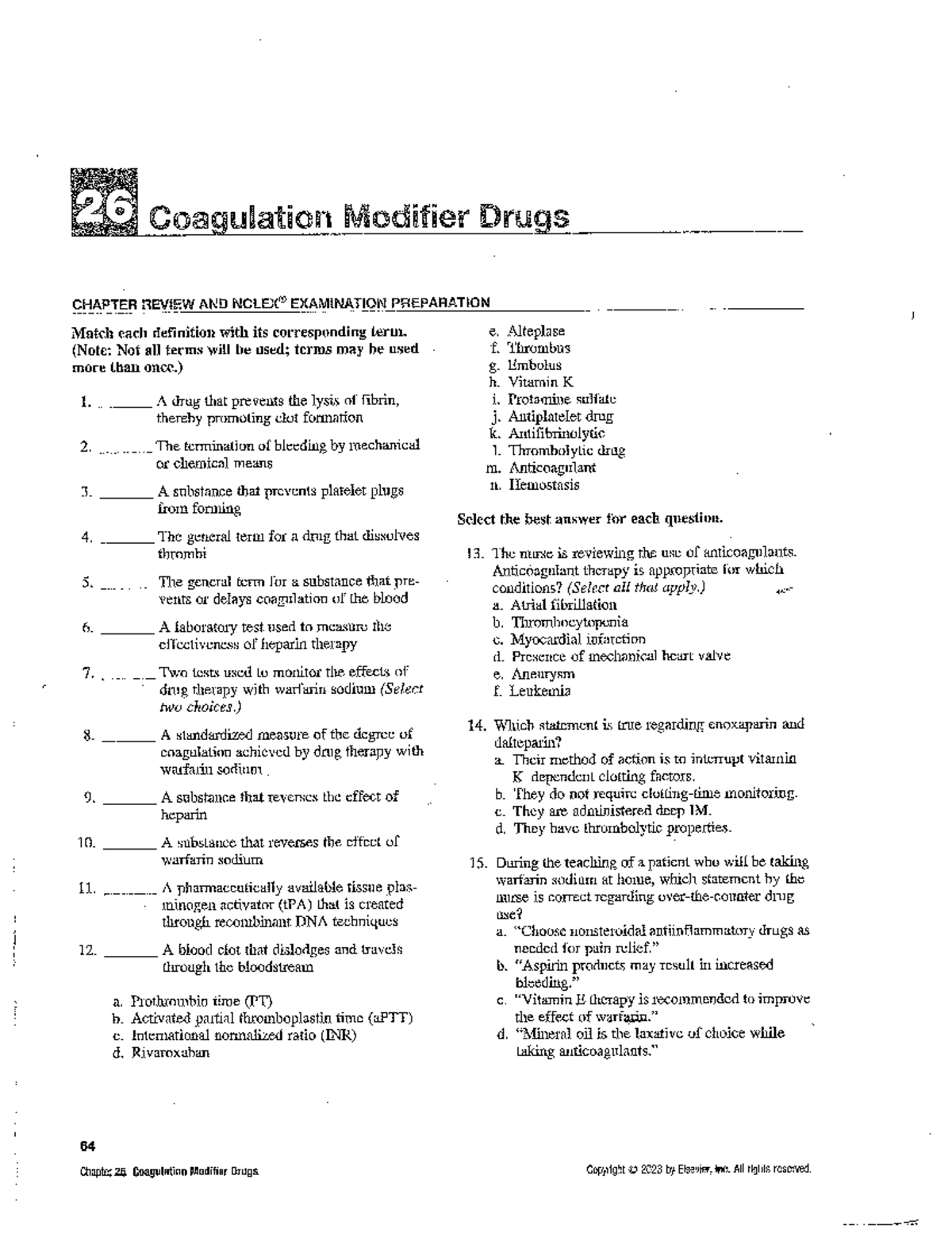 219+Coagulation - Worksheets - 2001 - Studocu