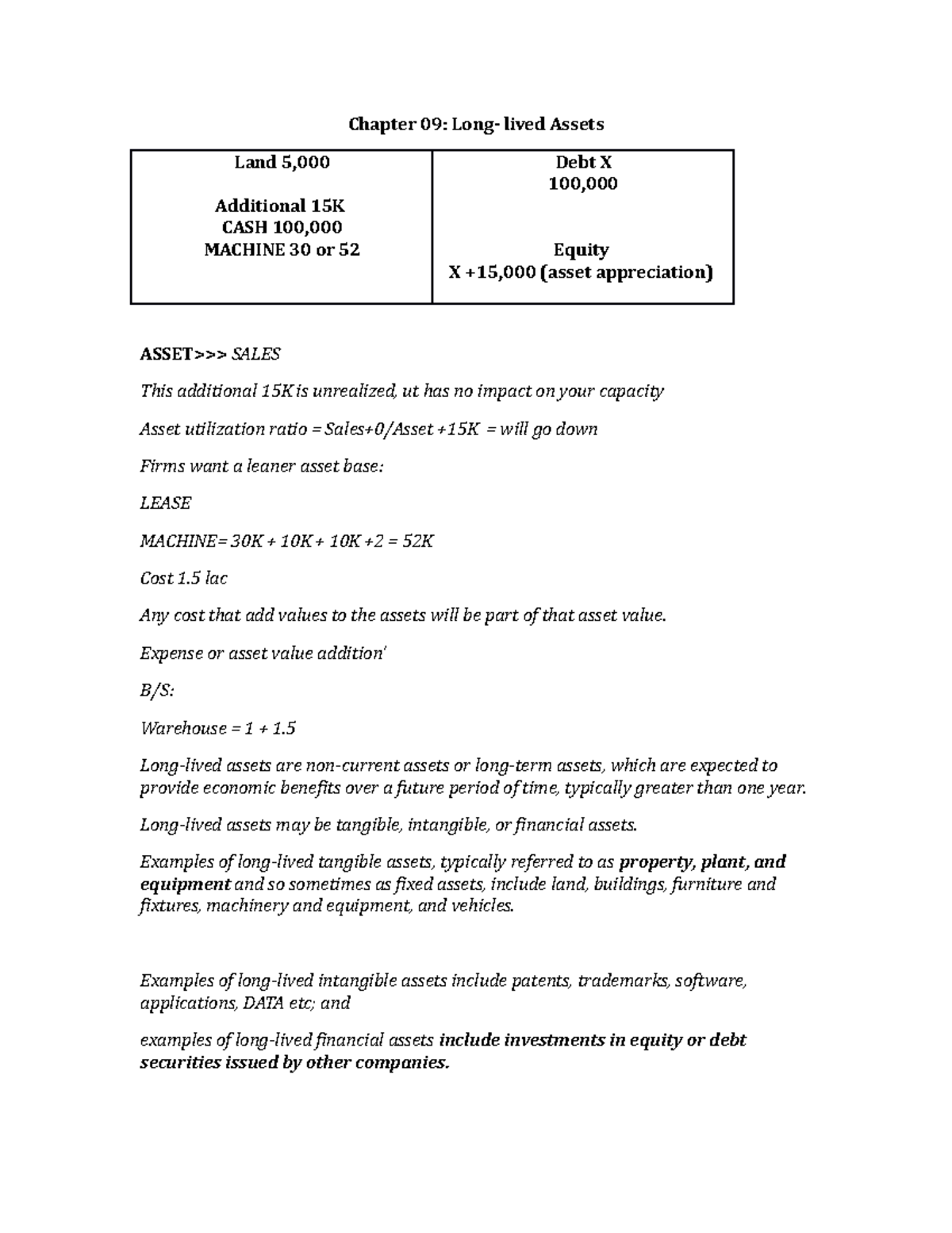 Lecture 06 - Tks - Chapter 09: Long- lived Assets Land 5, Additional ...