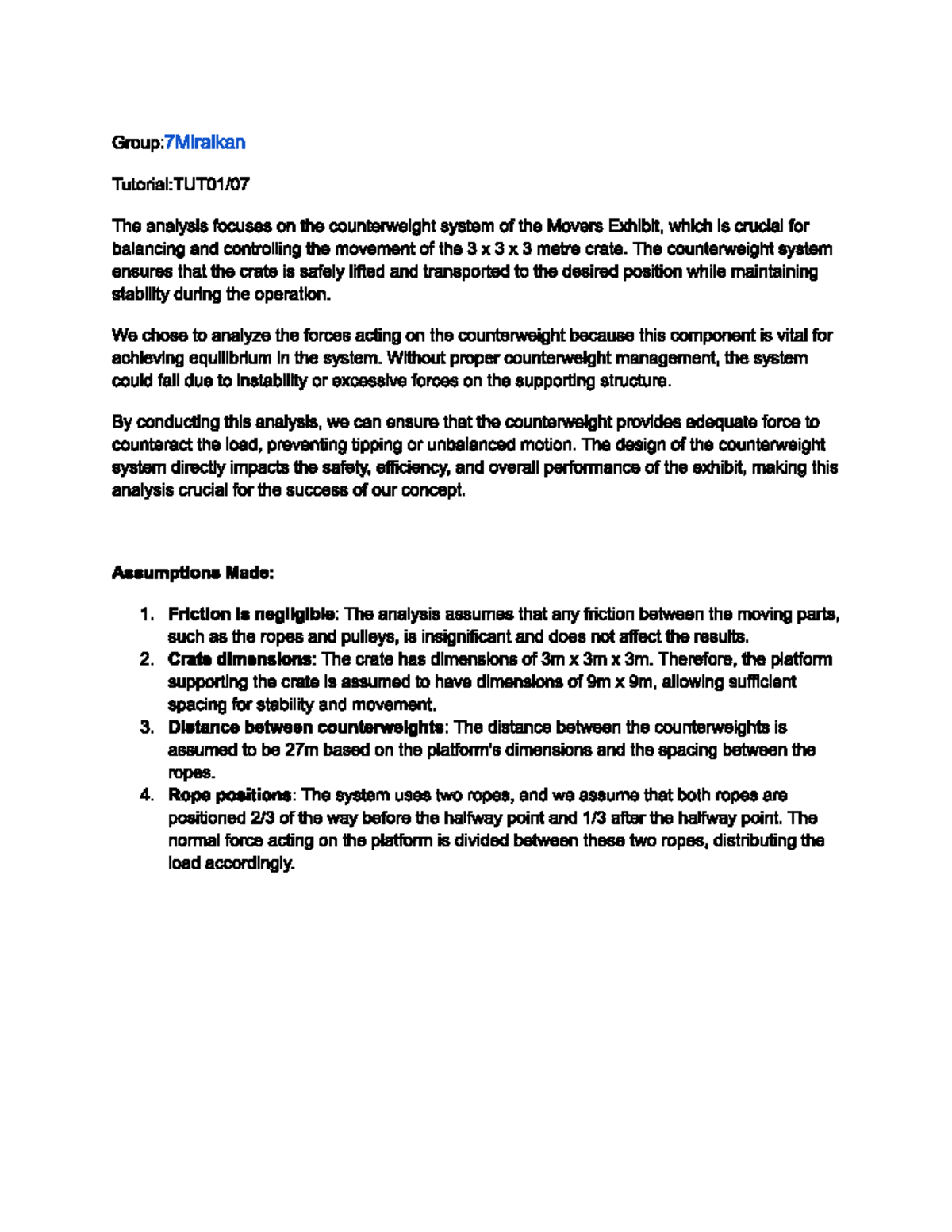 Analysis 115 - Group:7Miraikan The analysis focuses on the ...