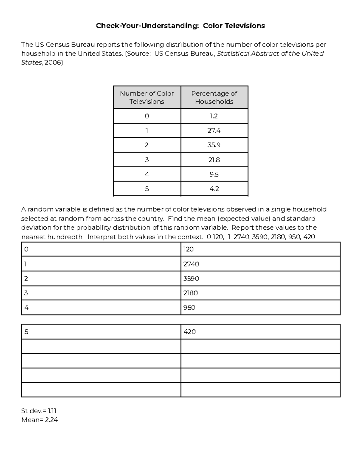 Color Televisions - Check-Your-Understanding: Color Televisions The US ...