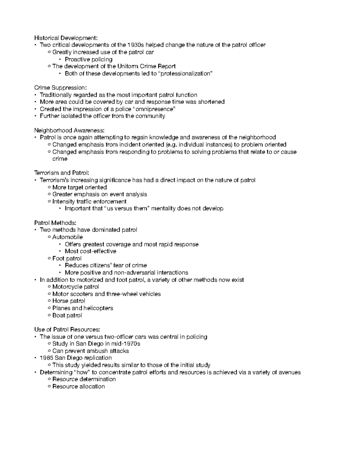Police and Society Chapter 8 Field Operations - Historical Development ...