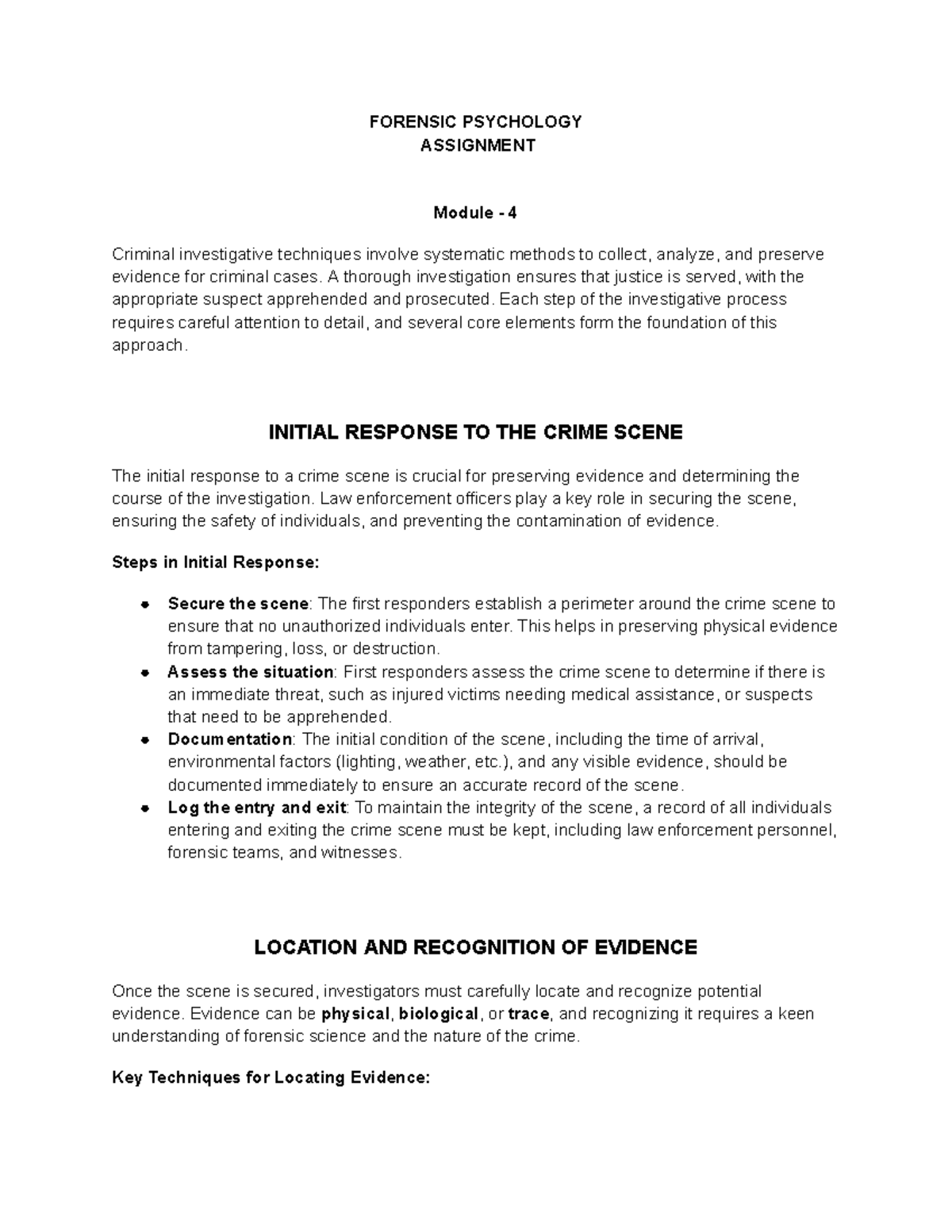 Forensic psychology A0403423393 - FORENSIC PSYCHOLOGY ASSIGNMENT Module ...