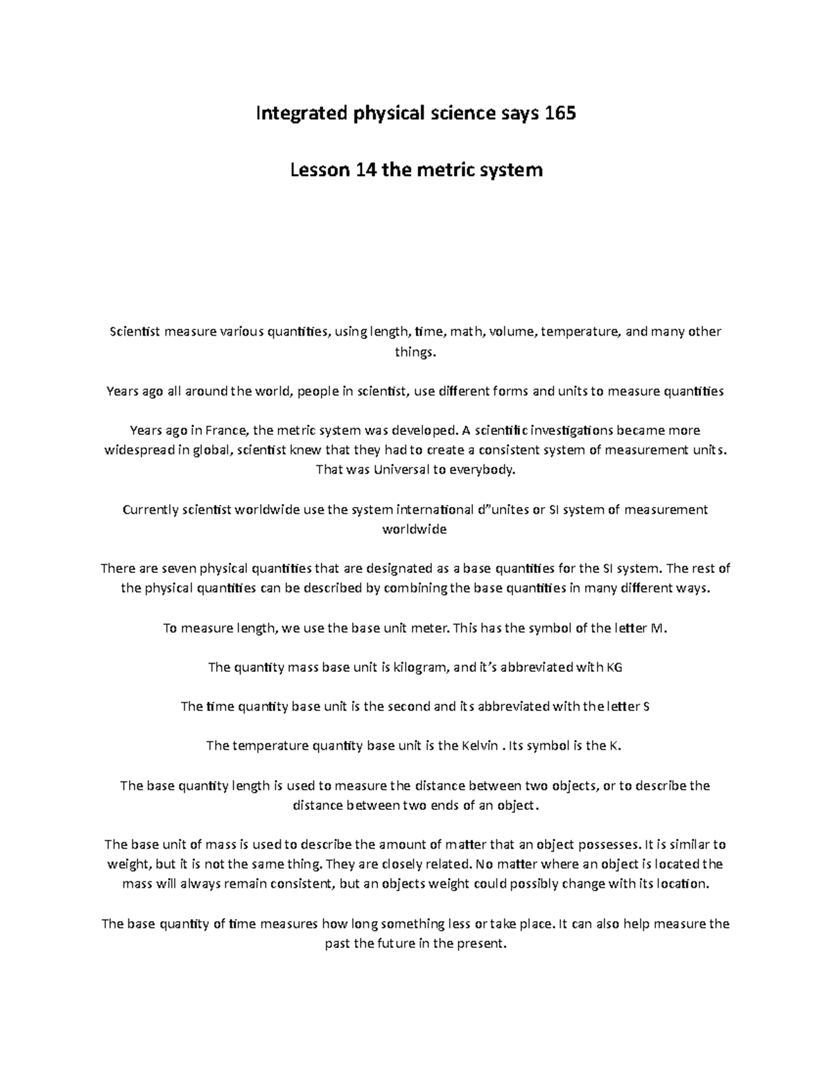 Integrated physical science says 165 11 - Years ago all around the ...