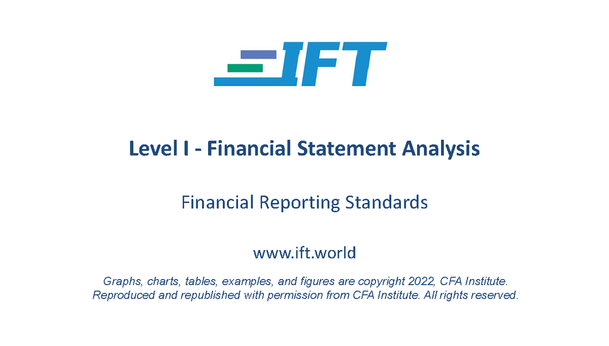 LM02 Financial Reporting Standards - Level I - Financial Statement ...