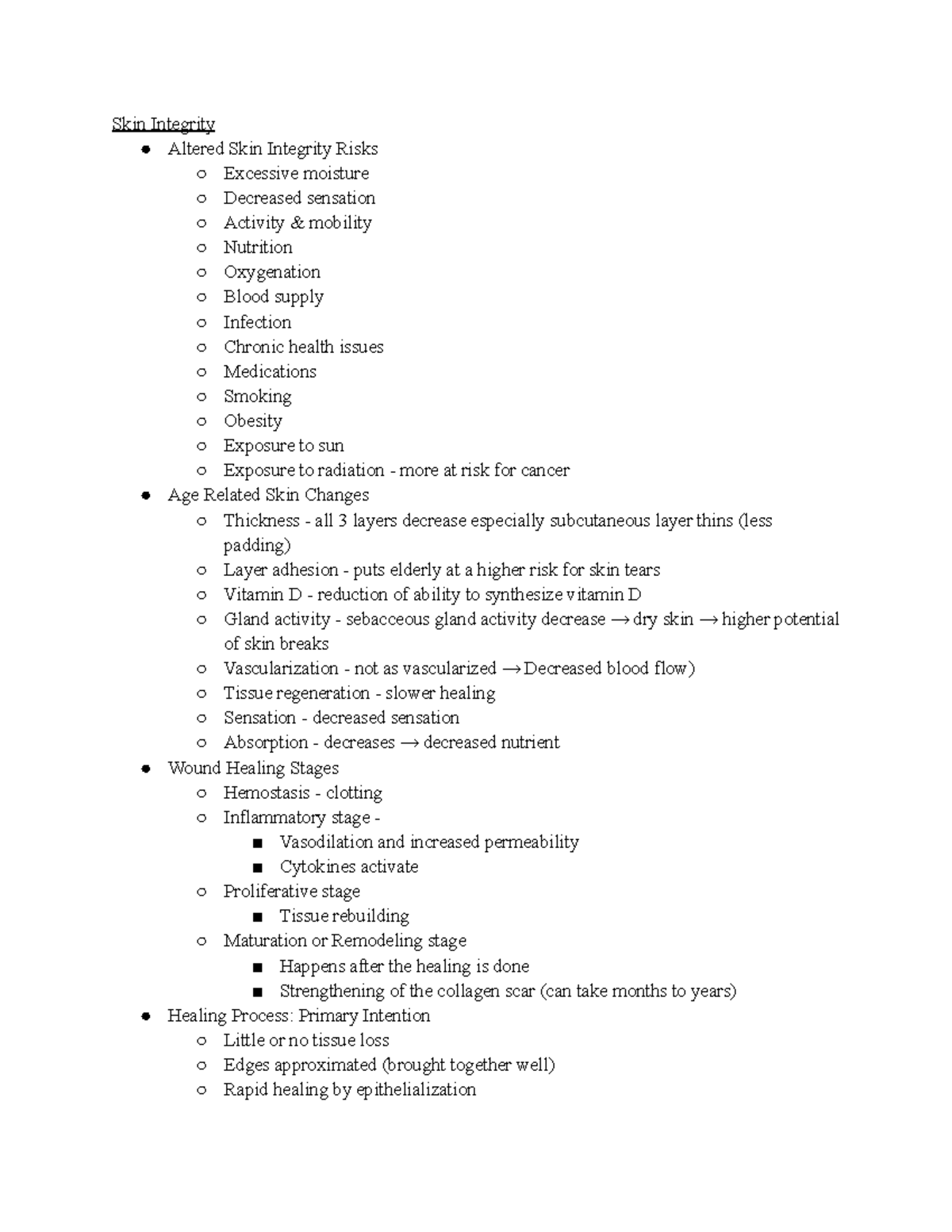 Week 4 Skin Integrity - laura - Skin Integrity Altered Skin Integrity ...