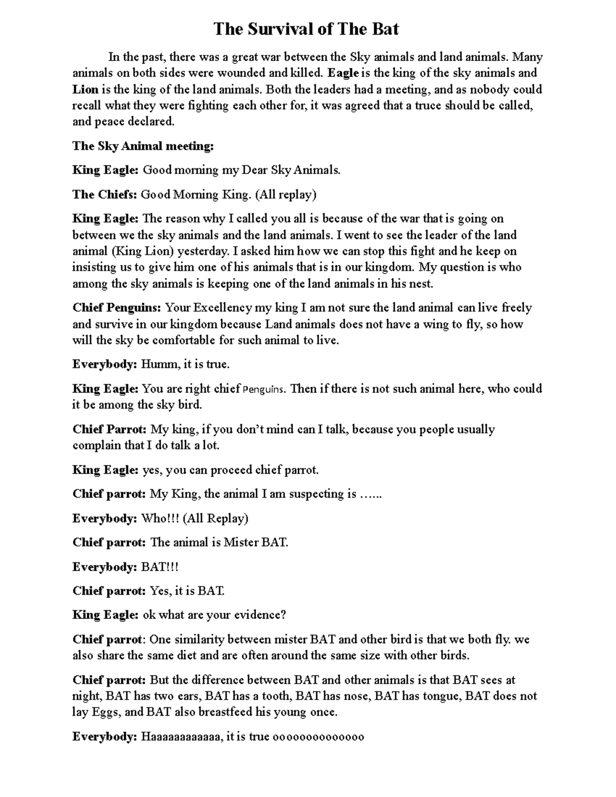 The Survival of The Bat - ENG 101 - The Survival of The Bat In the past ...