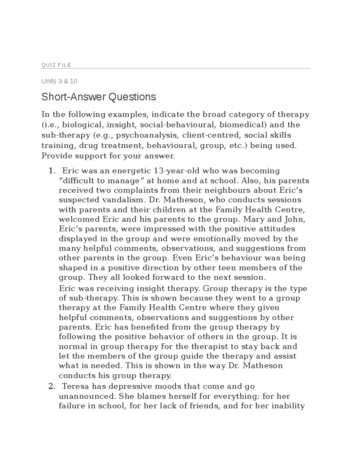 UNIT 10 LECTURE NOTES - QUIZ FILE Units 9 & 10 Short-Answer Questions ...