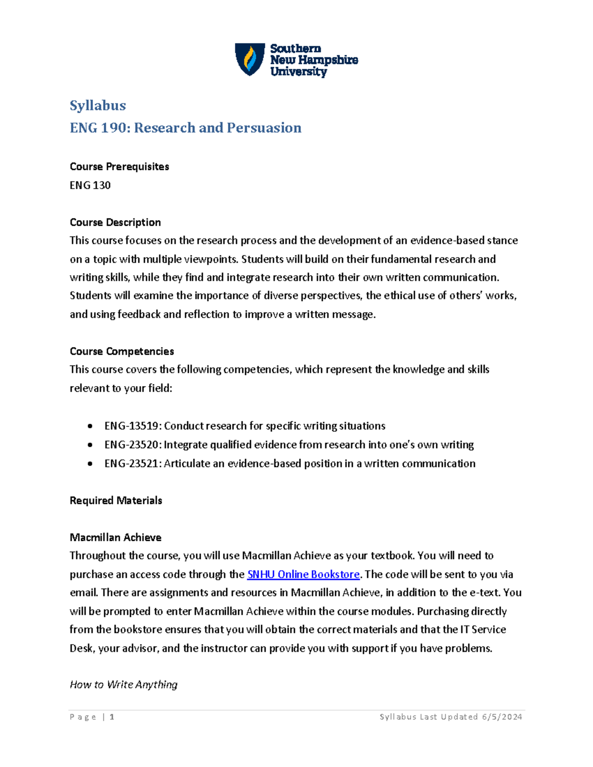 ENG 190 Syllabus - Syllabus ENG 190: Research and Persuasion Course ...