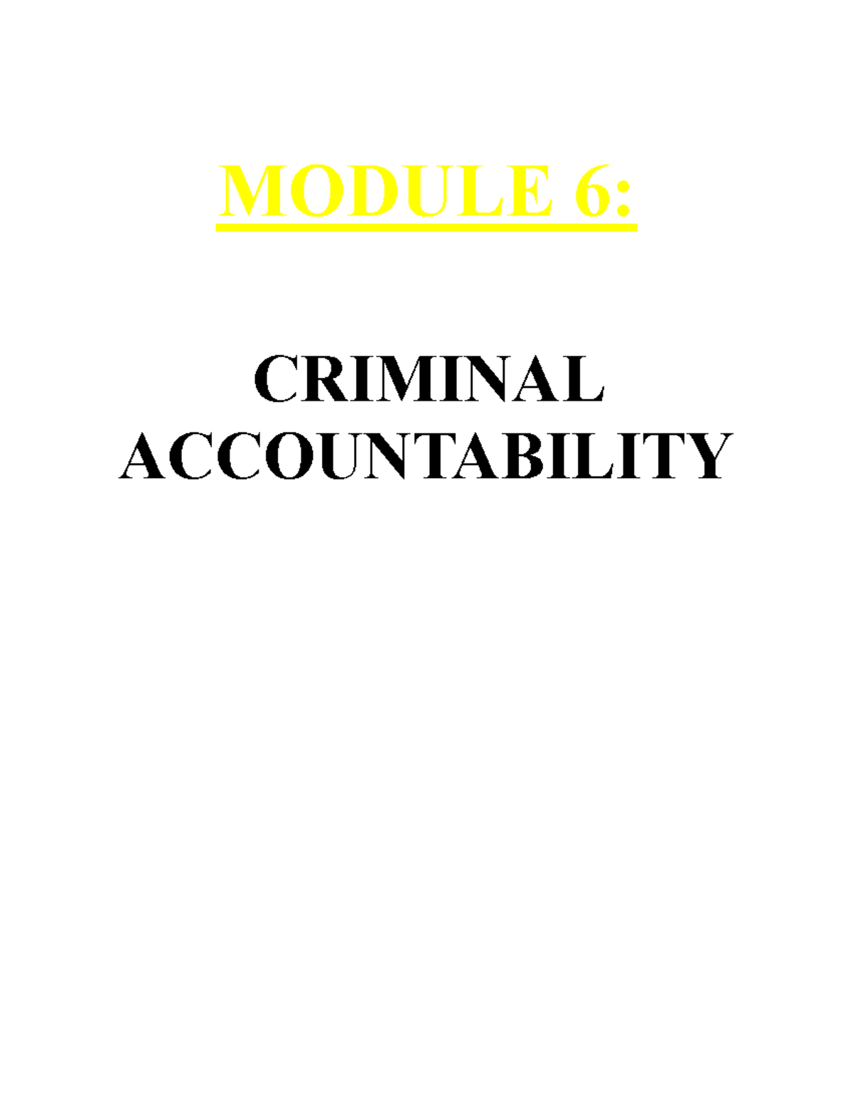 Criminal Accountability + Mental Illness - MODULE 6: CRIMINAL ...