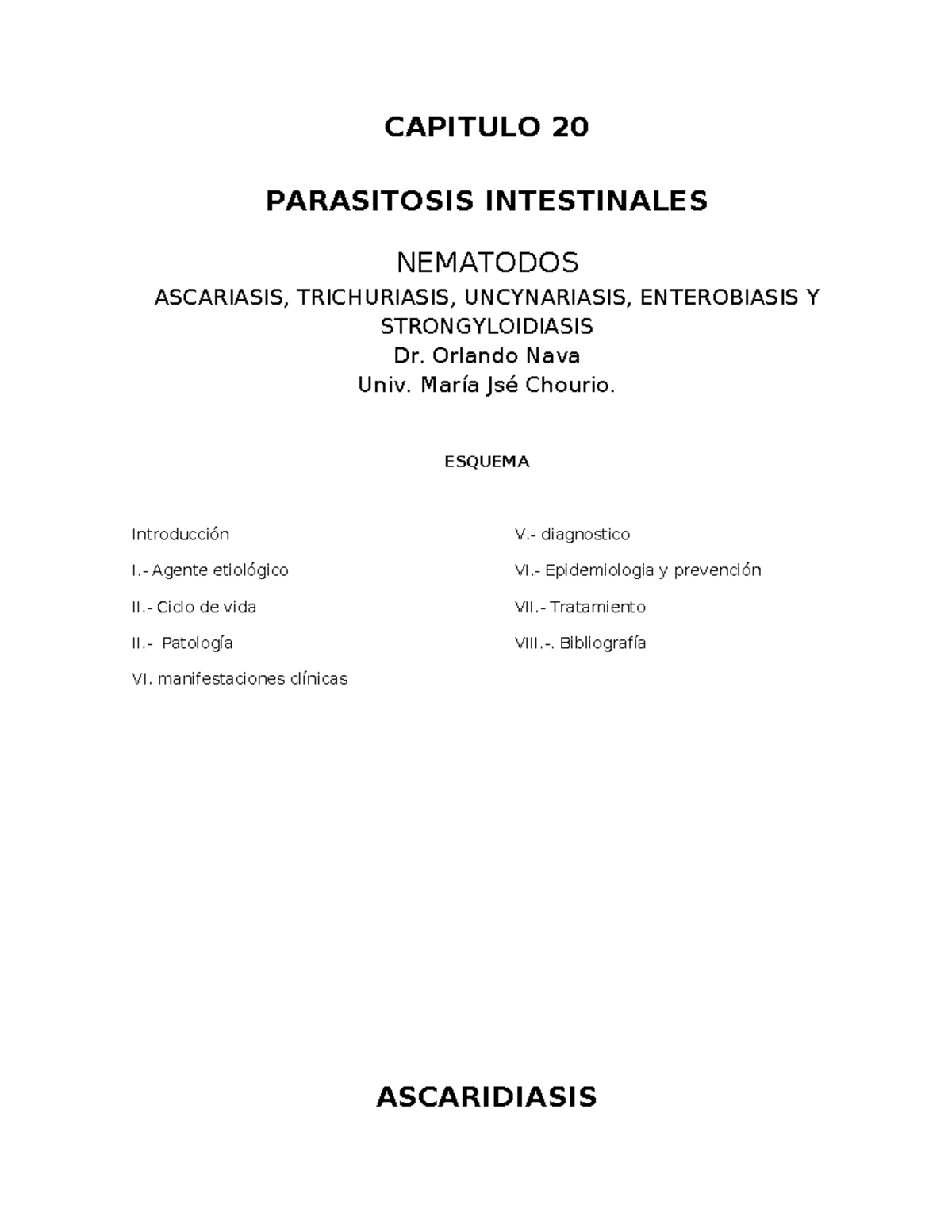 Capítulo 20. Parasitosis intestinales - CAPITULO 20 PARASITOSIS ...