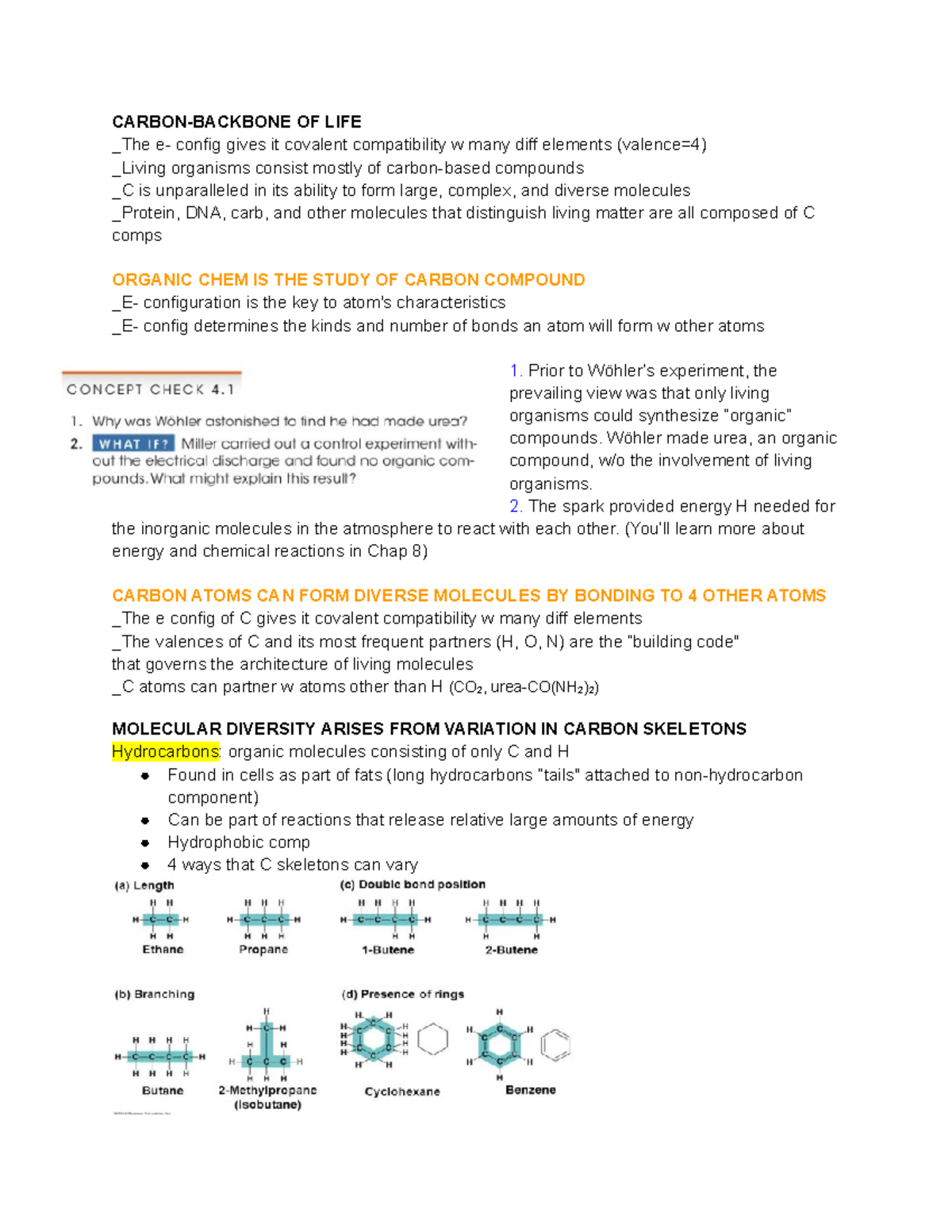 Chap 4 - Lecture notes 4 - CARBON-BACKBONE OF LIFE - Studocu