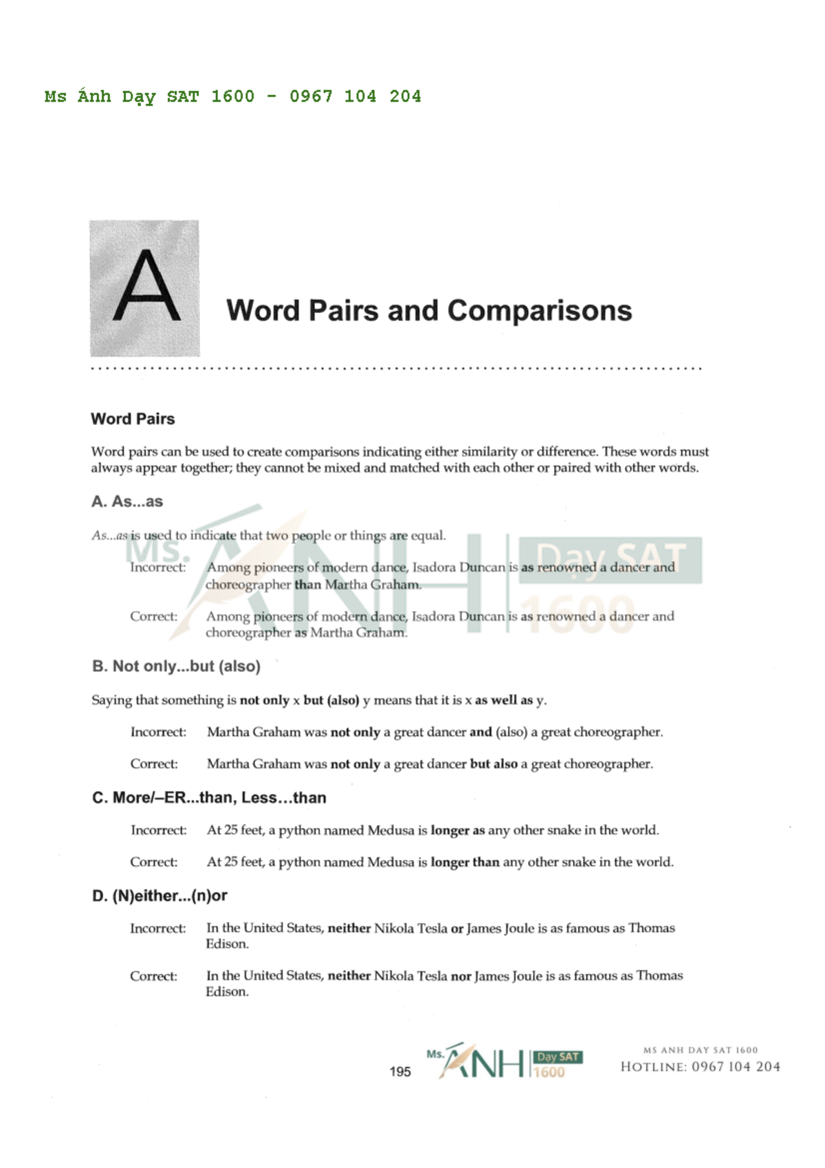 Erica. Additional 1 [Word Pairs and Comparisons] - Word Pairs and ...