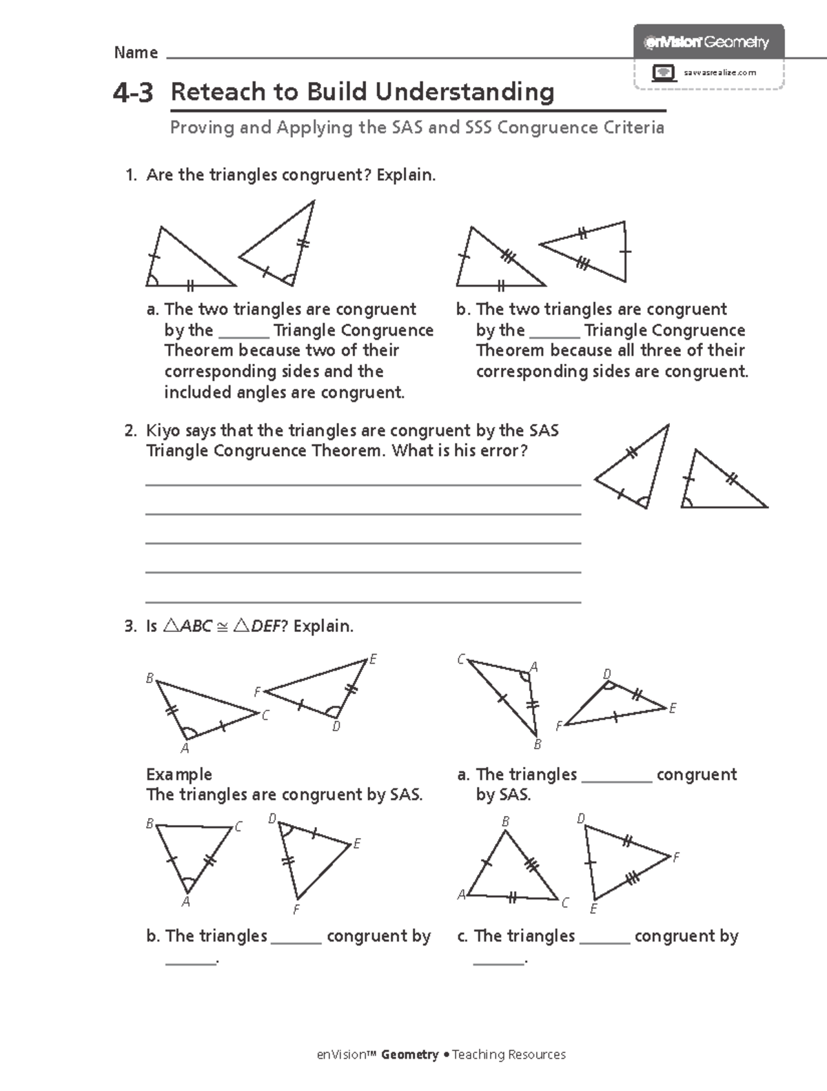 4-3 Reteach to Build Understanding Worksheet - Name savvasrealize 4-3 Reteach to Build ...