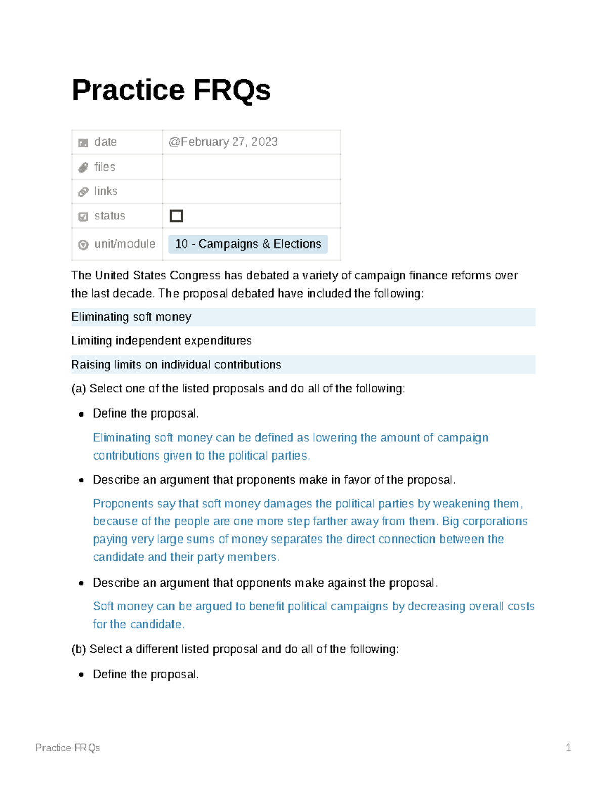 Free Response Examples #2 - Practice FRQs 1 Practice FRQs date files ...