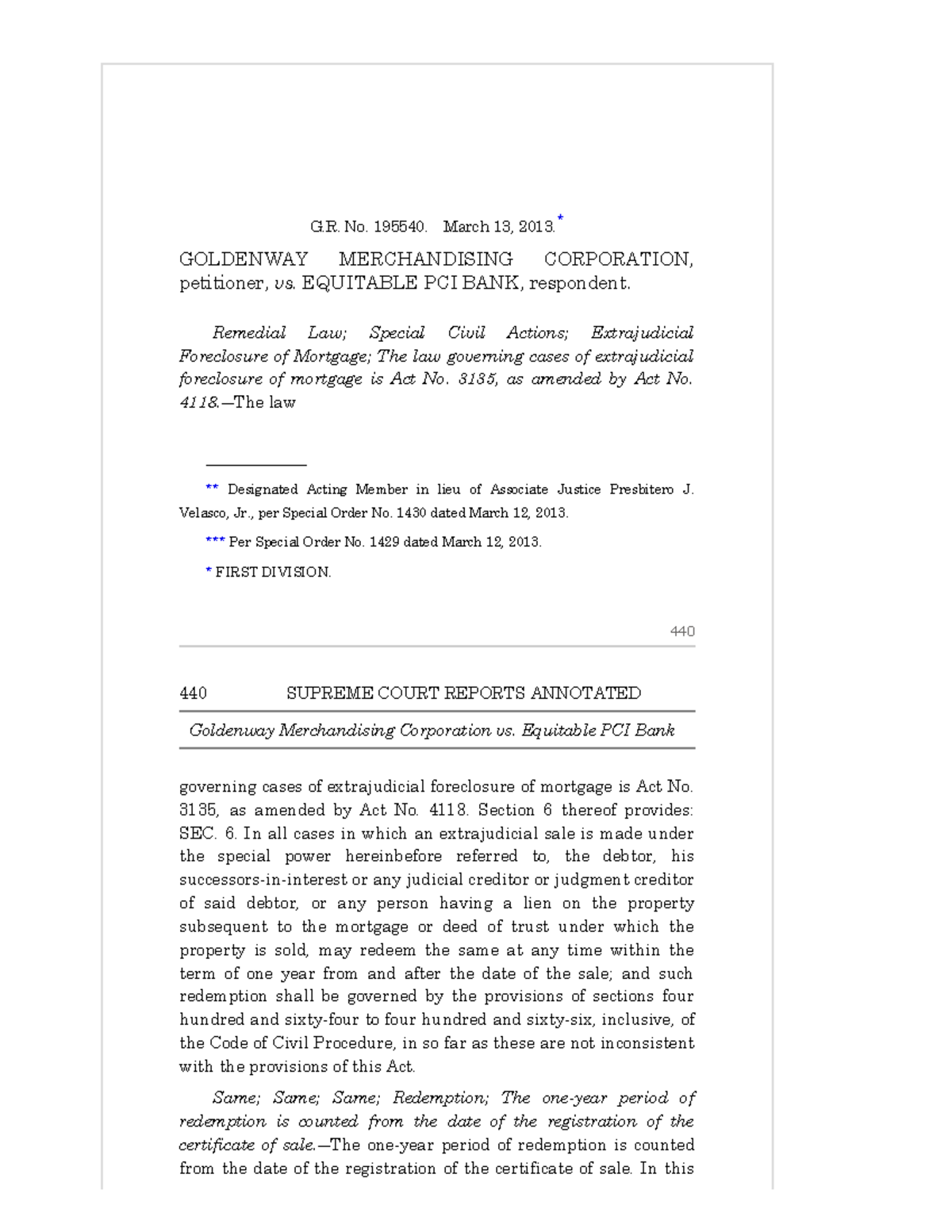 Goldenway Merchandising Corp. v. Equitable PCI Bank - G. No. 195540 ...