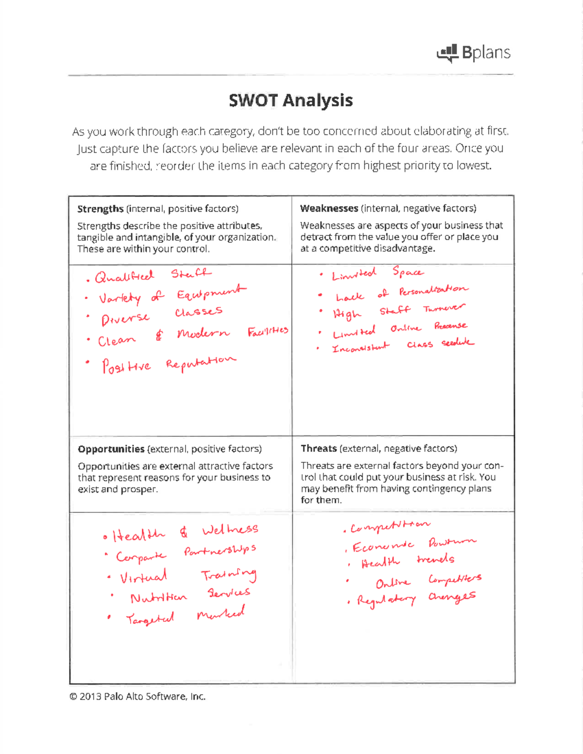 SWOT Analysis Template 1 pg - ENGLISH 5980 - Studocu
