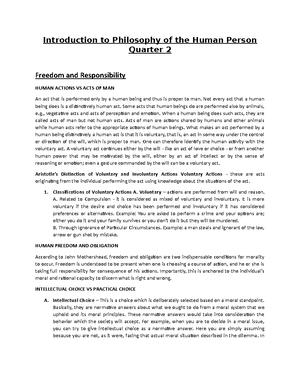 Intro TO Philo Second Quarter - Introduction to Philosophy of the Human ...